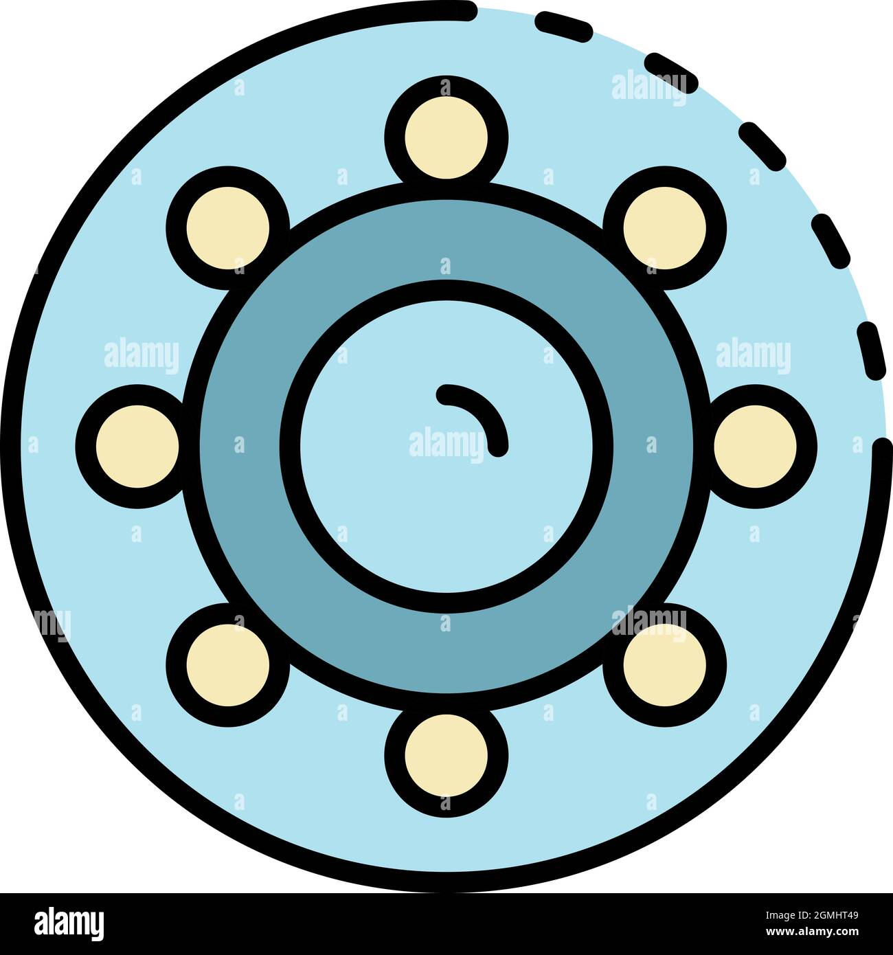 Car bearing icon. Outline car bearing vector icon color flat isolated ...