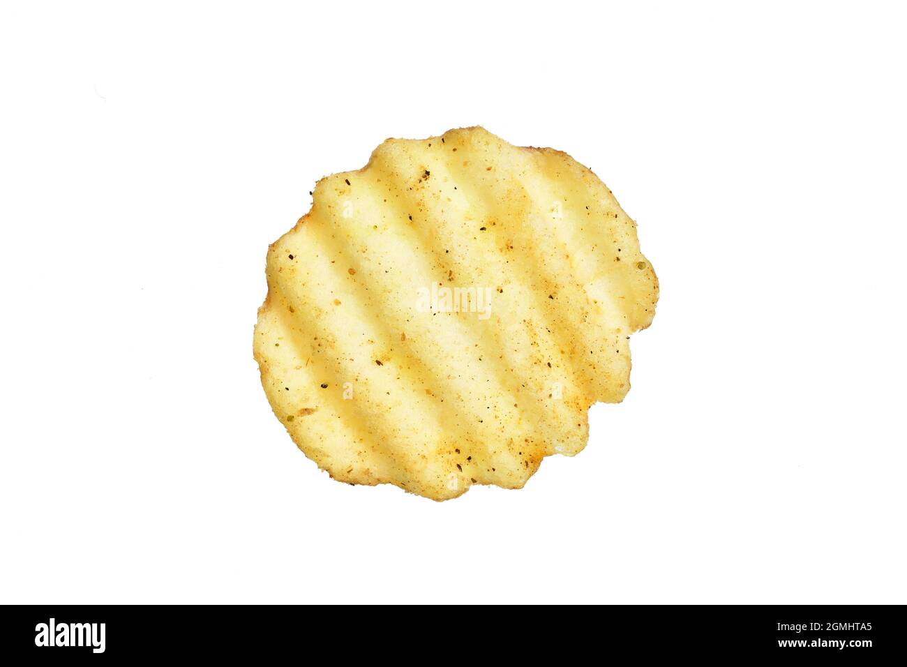Single Potato Chip Isolated on White Background Stock Photo - Alamy