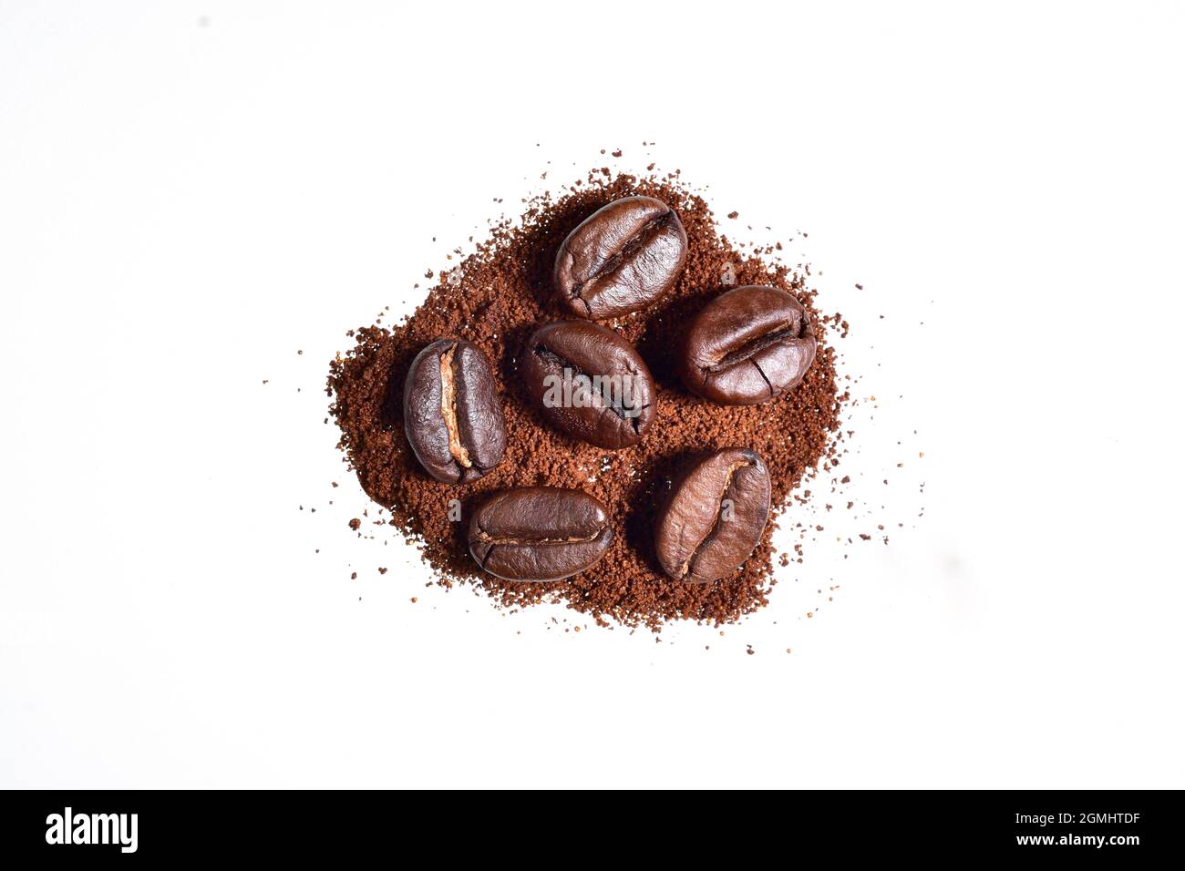 Grounded Coffee Bean Isolated on White Background Stock Photo - Alamy