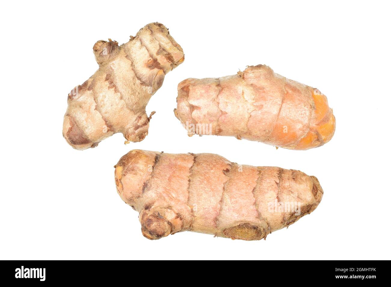 Raw Turmeric Isolated on White Background Stock Photo - Alamy