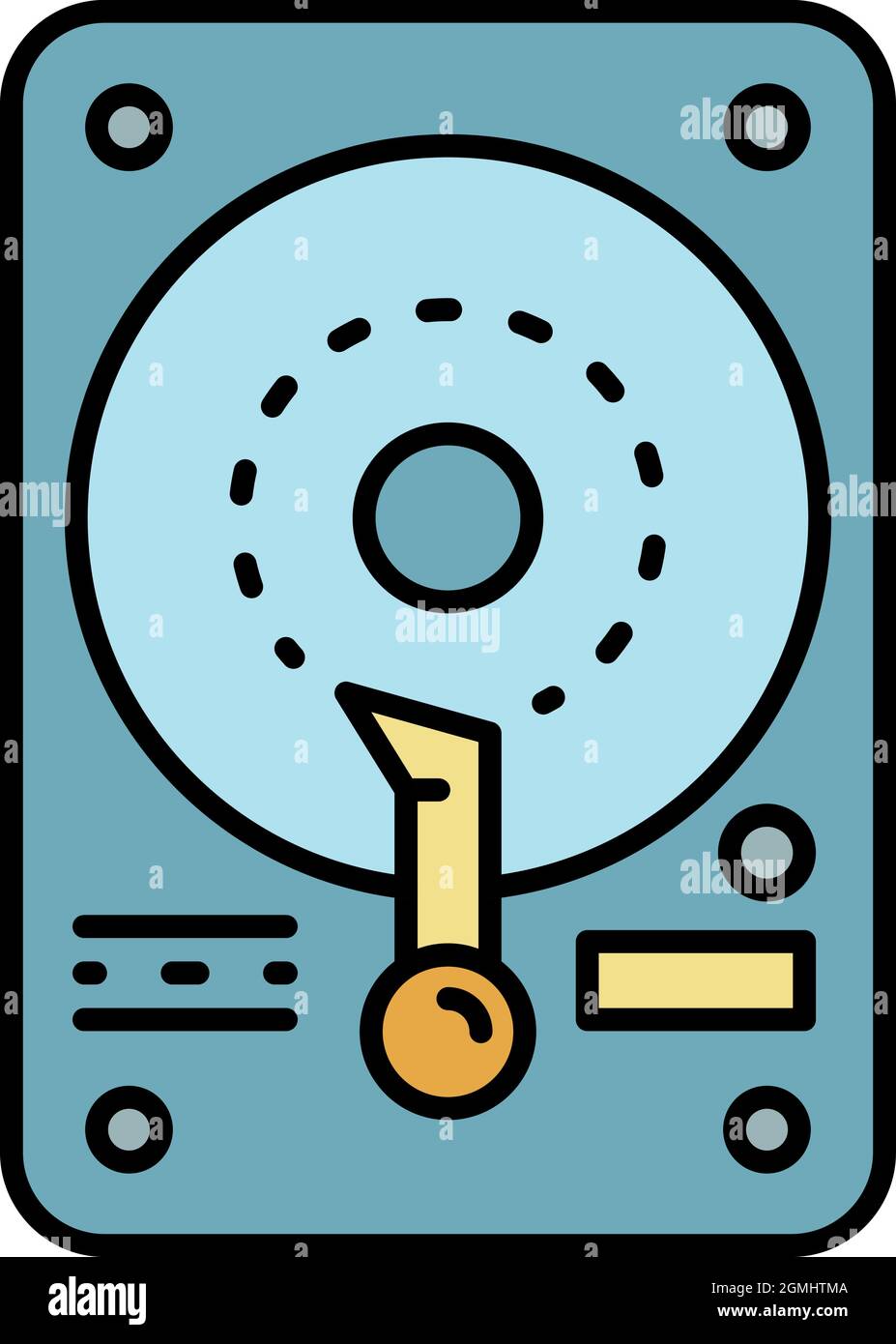 Hard disk icon. Outline hard disk vector icon color flat isolated Stock ... Hard disk icon. Outline hard disk vector icon color flat isolated Stock ...