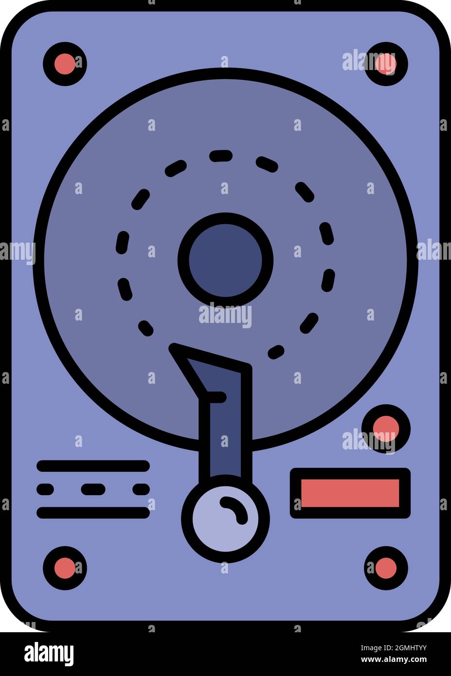 Hard disk icon. Outline hard disk vector icon color flat isolated Stock ...