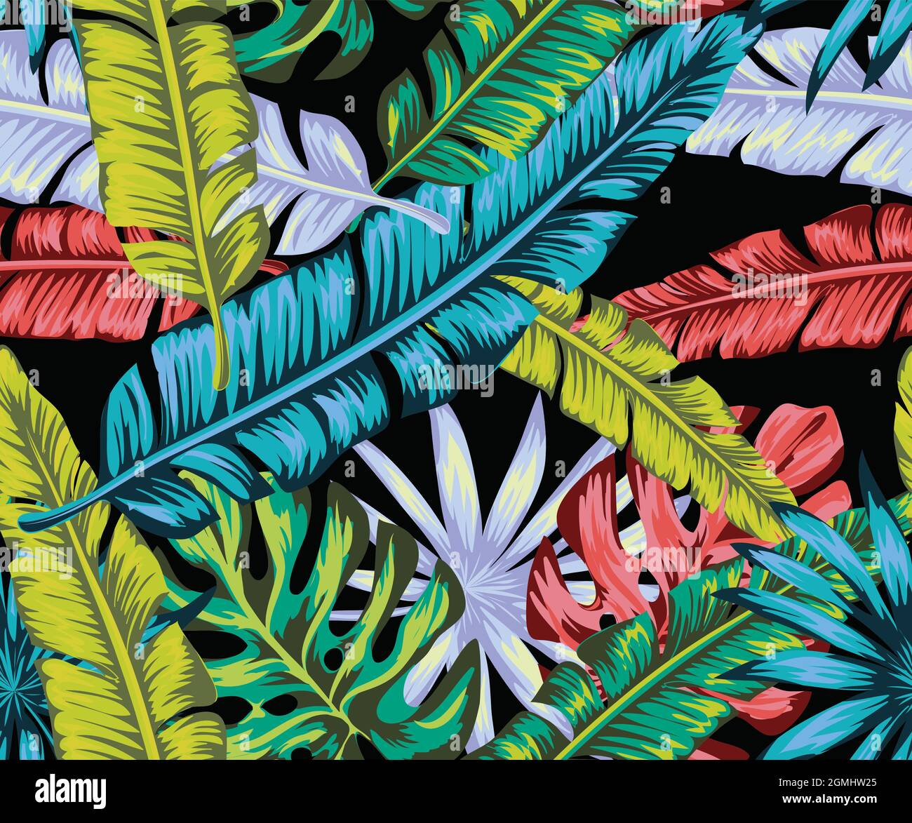 black punk tropics Wallpaper nature tropical punk. Seamless vector ...