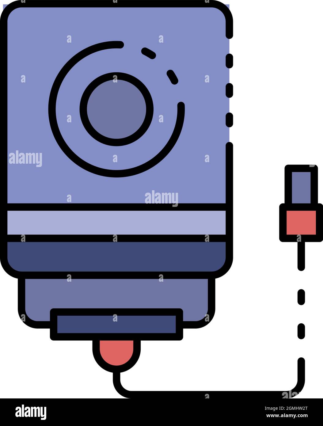 Usb hard disk icon. Outline usb hard disk vector icon color flat ...