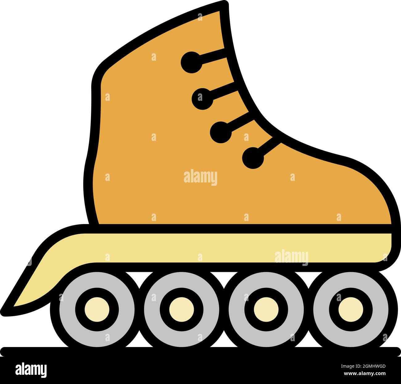 Inline skates icon. Outline inline skates vector icon color flat ...