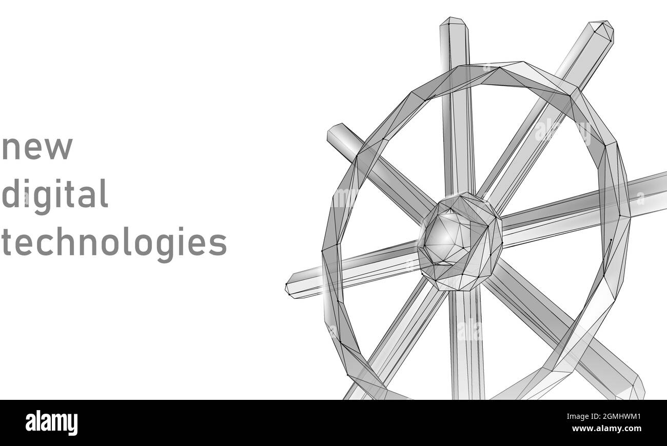 Wheel Helm Computer Developer App Concept Business Digital Open Source Program Data Coding