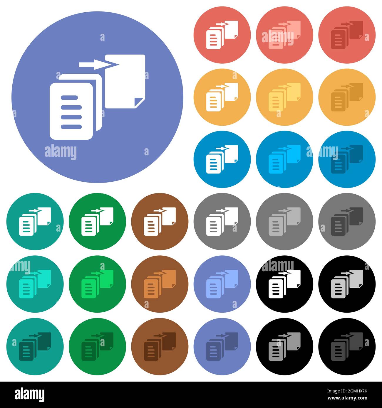 Move file solid multi colored flat icons on round backgrounds. Included ...