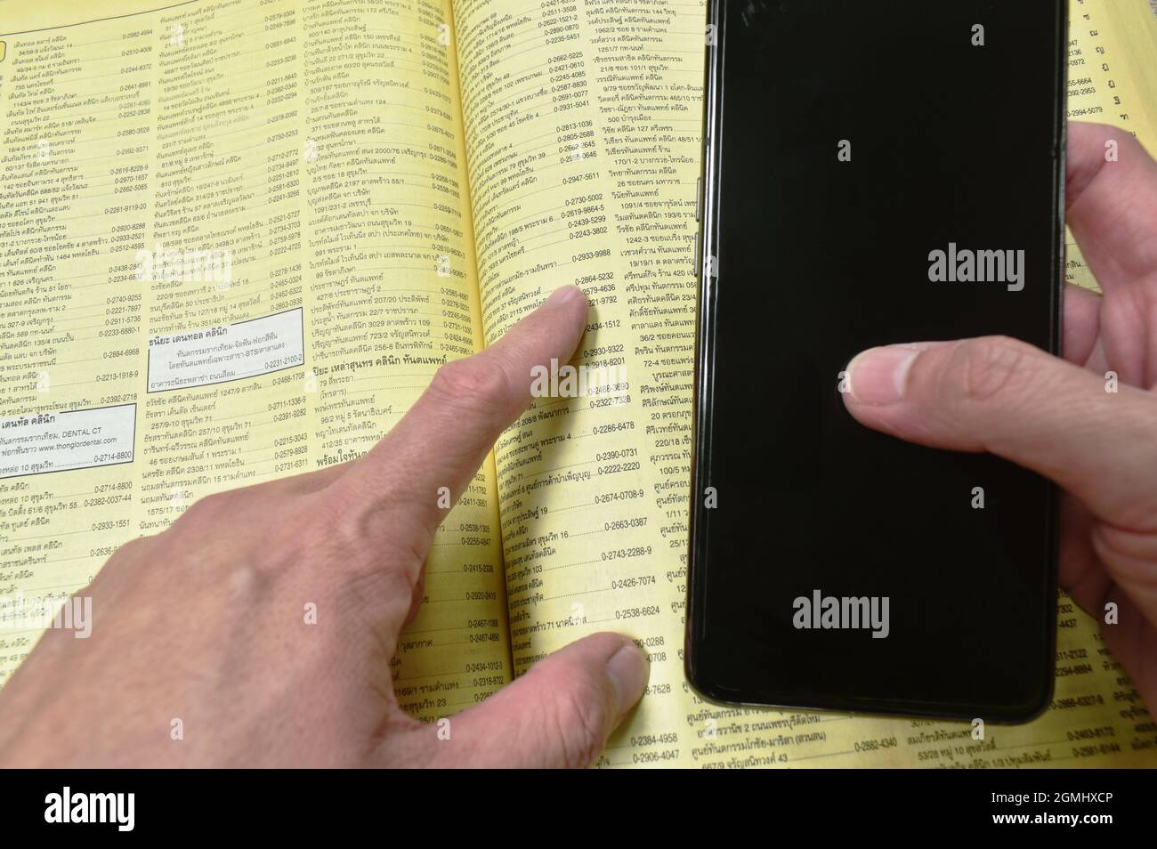 Bangkok Thailand September 19, 2021 : Thailand yellow pages book ...
