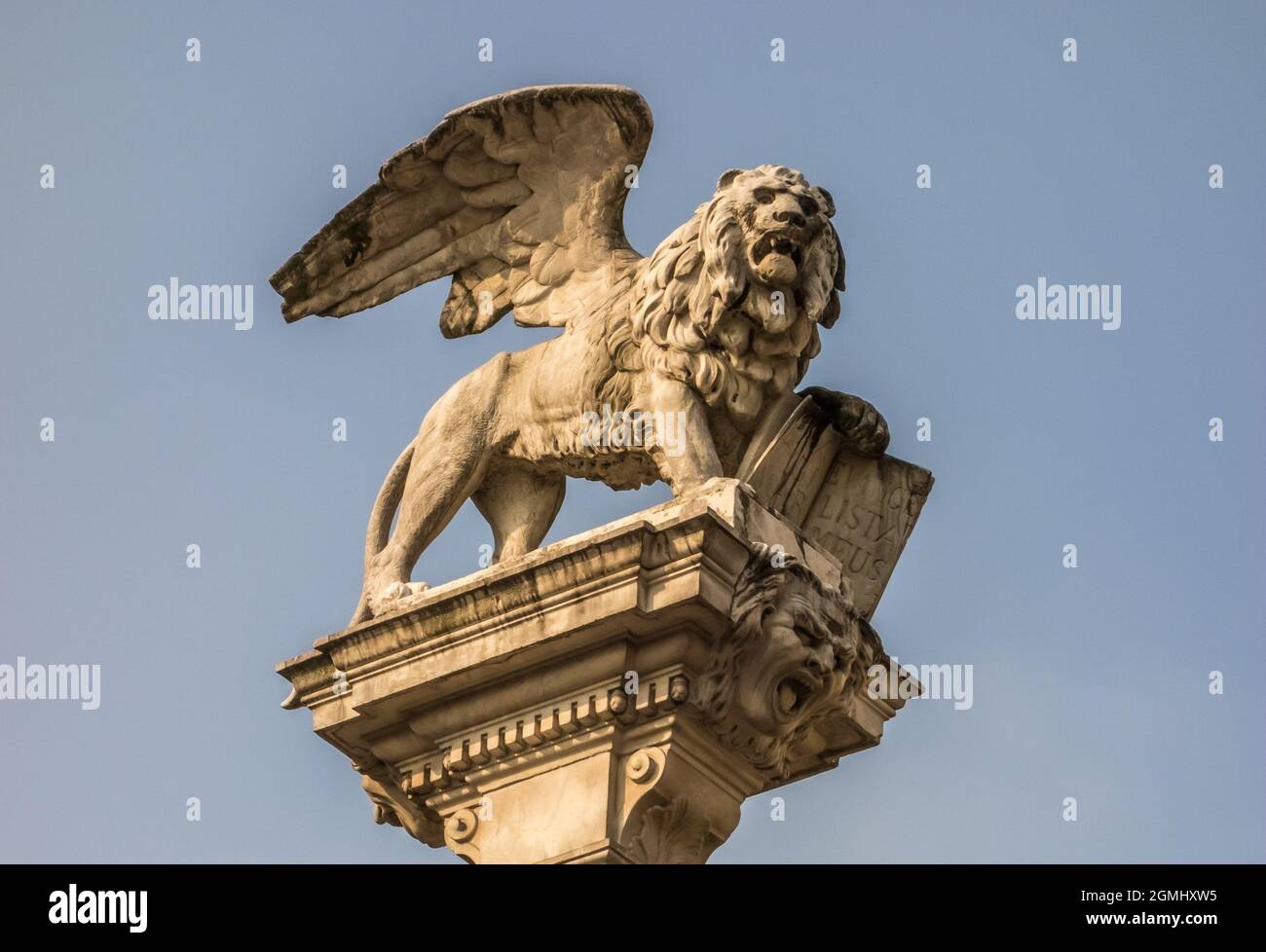 A statue of the Winged Lion of Saint Mark, the symbol of todays Venice ...