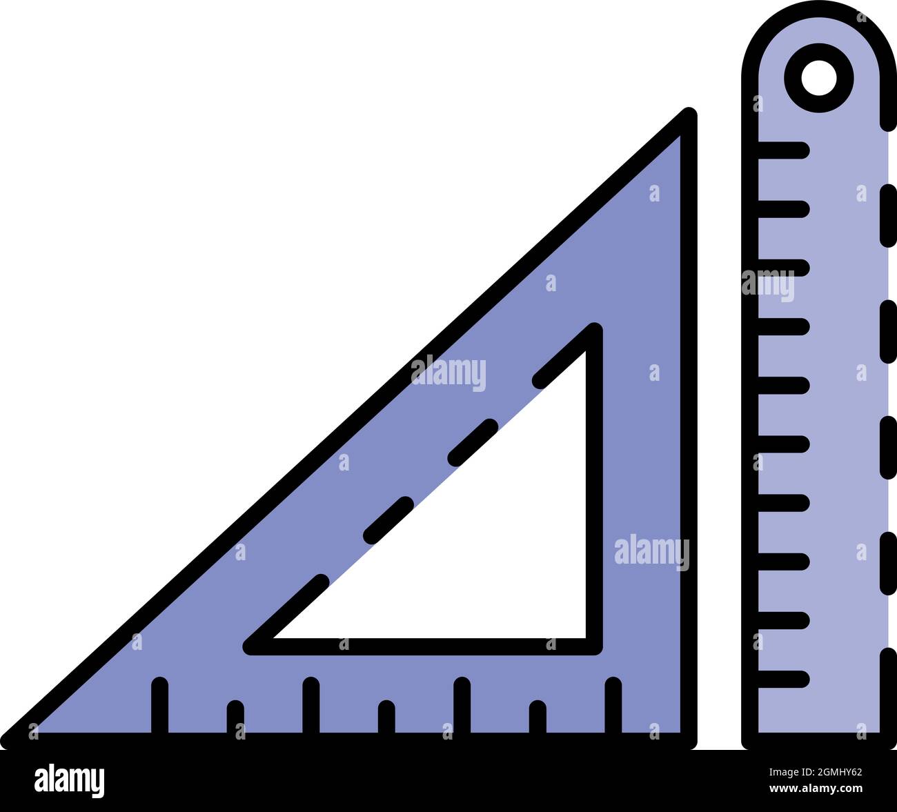 Architectural ruler icon. Outline architectural ruler vector icon color ...