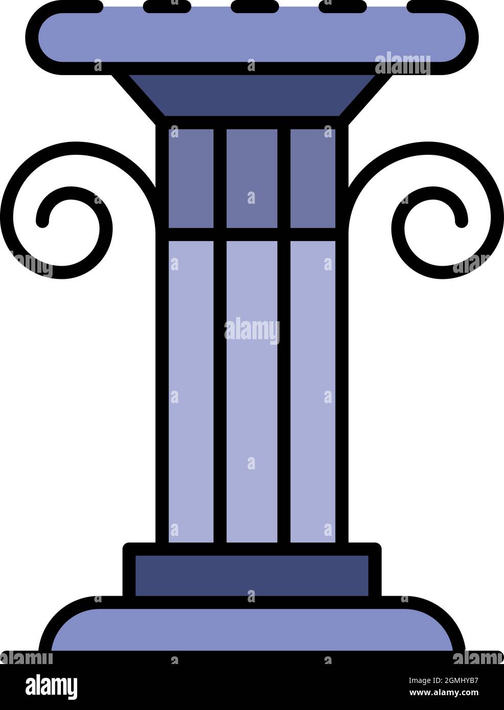 Greek column icon. Outline greek column vector icon color flat isolated ...
