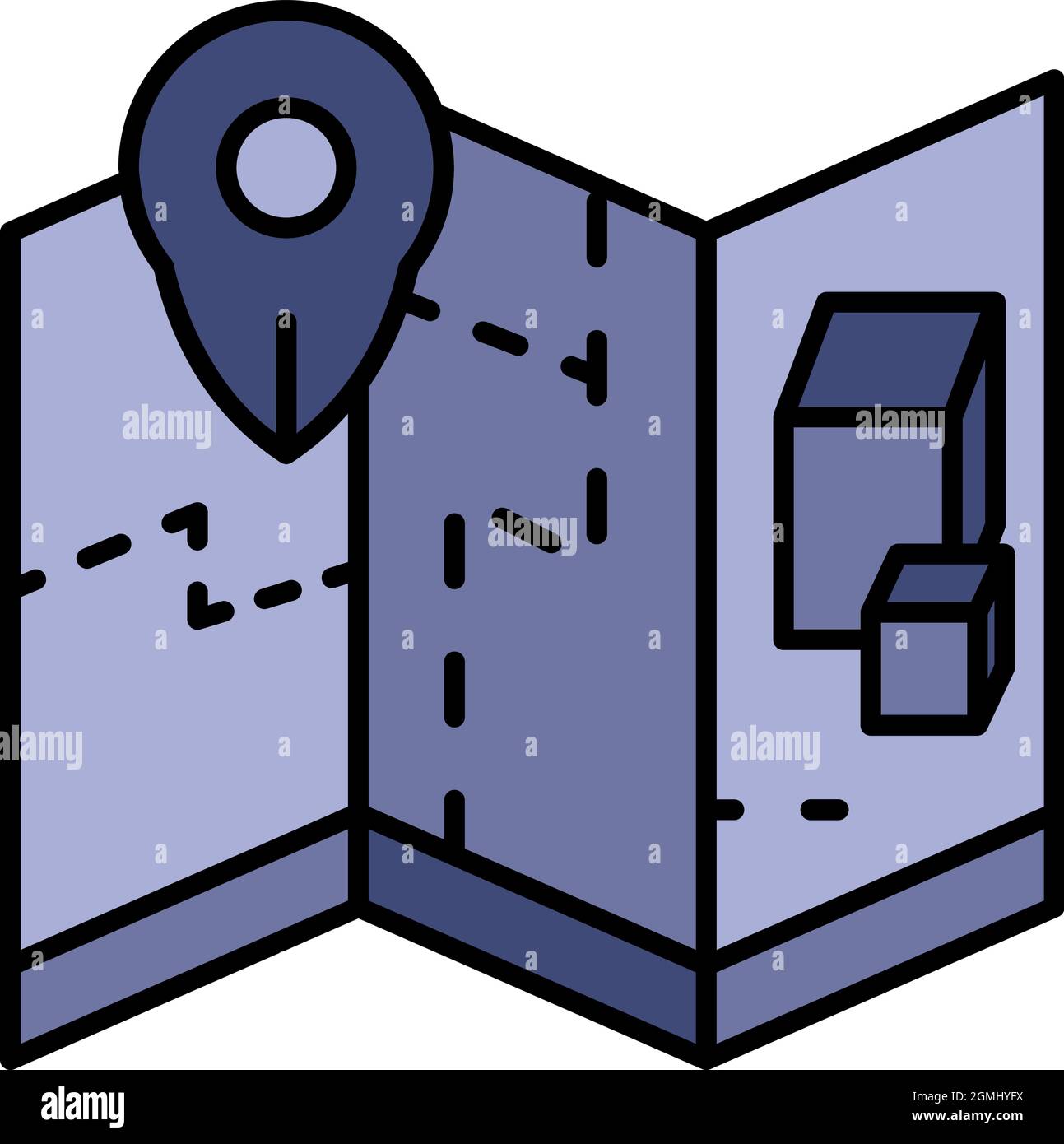 Construction plan icon. Outline construction plan vector icon color ...