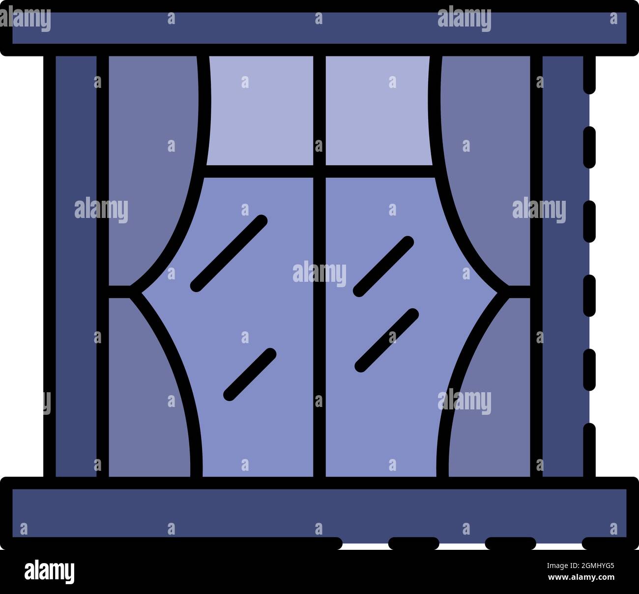 House window icon. Outline house window vector icon color flat isolated ...