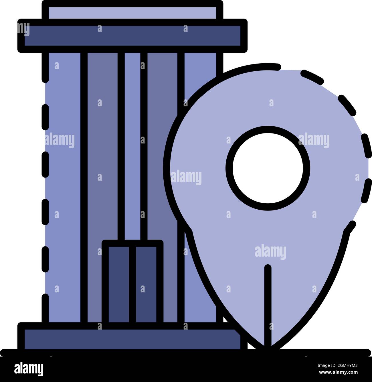 Building location icon. Outline building location vector icon color ...
