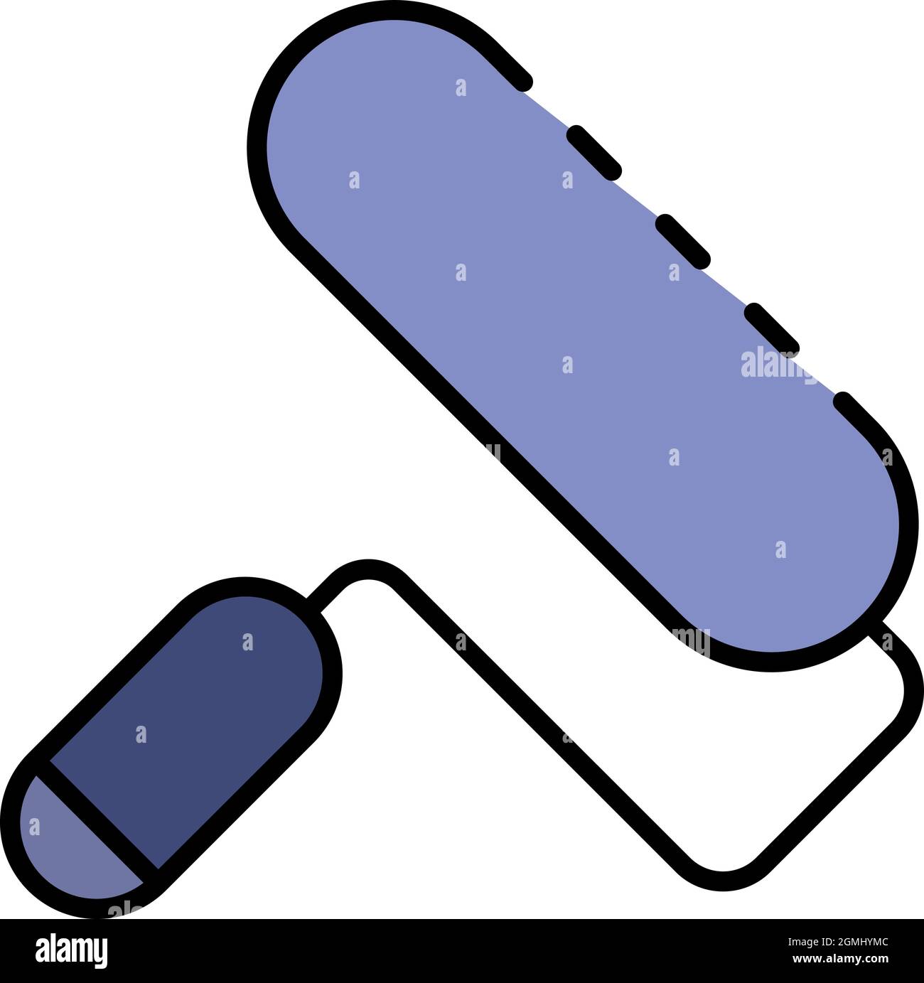 Construction roller icon. Outline construction roller vector icon color ...