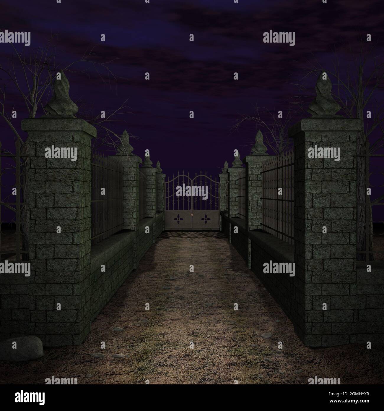 3d illustration of a fantasy crypt entrance Stock Photo - Alamy