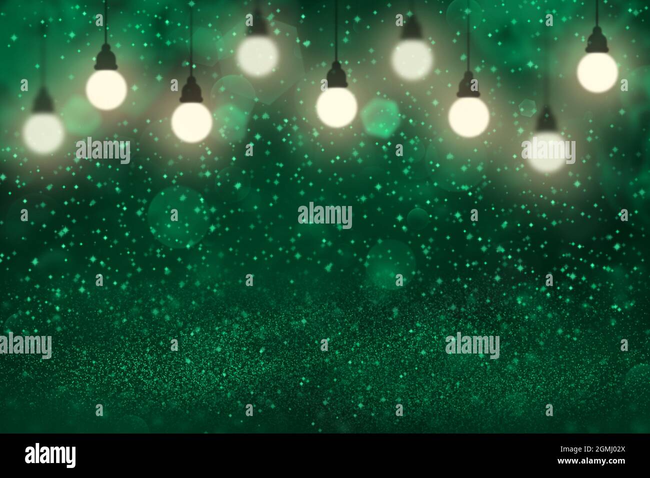 teal, sea-green pretty shining abstract background light bulbs with ...