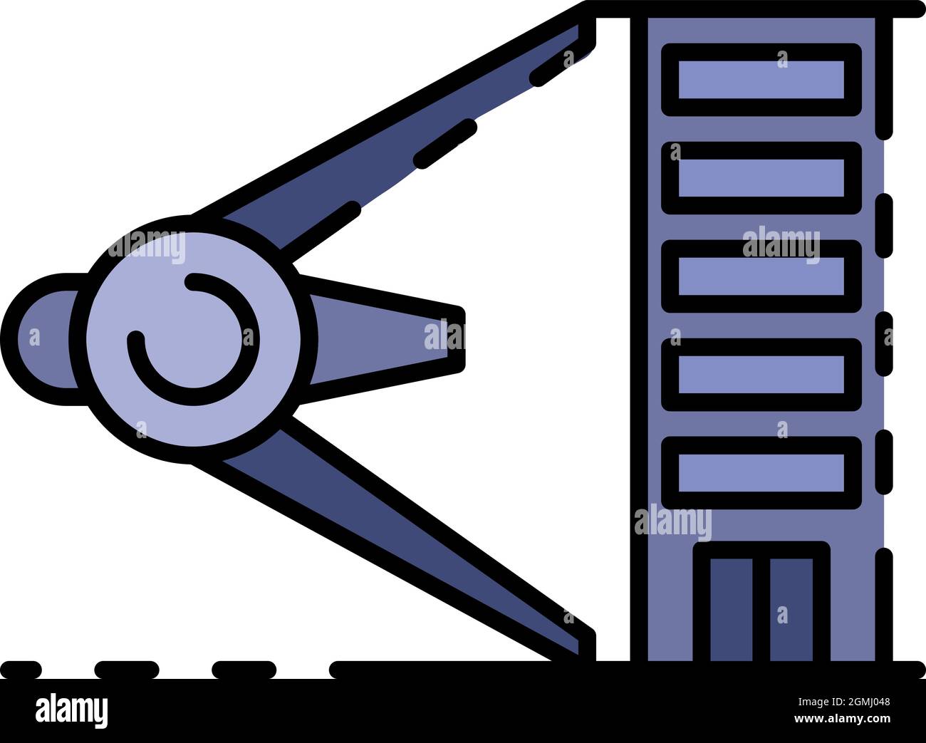 Building high measurement icon. Outline building high measurement ...