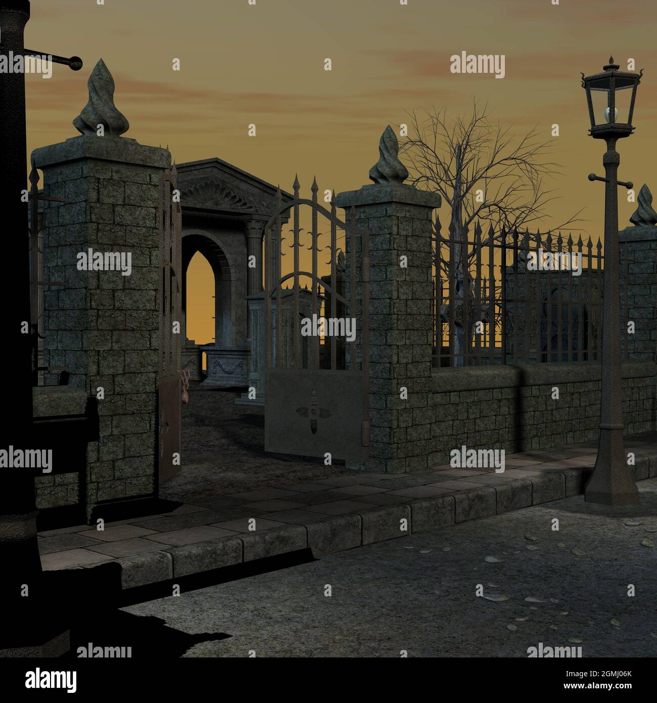 3d illustration of a fantasy crypt Stock Photo - Alamy