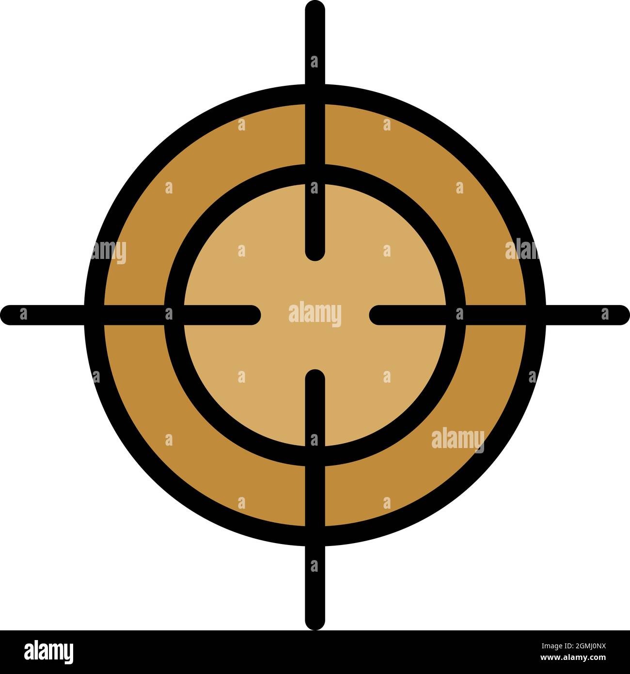 Crosshair icon. Outline crosshair vector icon color flat isolated Stock ...