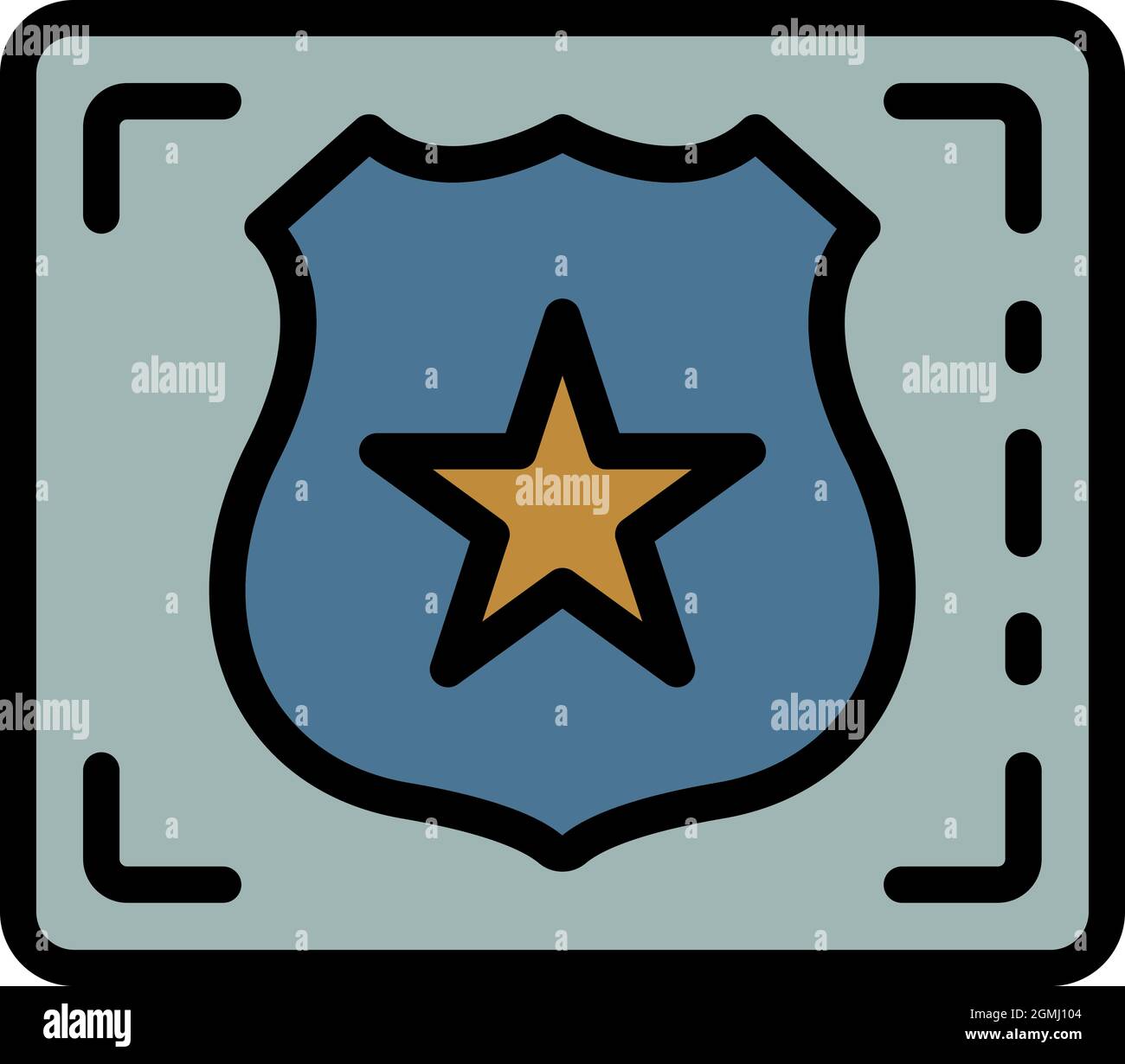 Detect police emblem icon. Outline detect police emblem vector icon ...