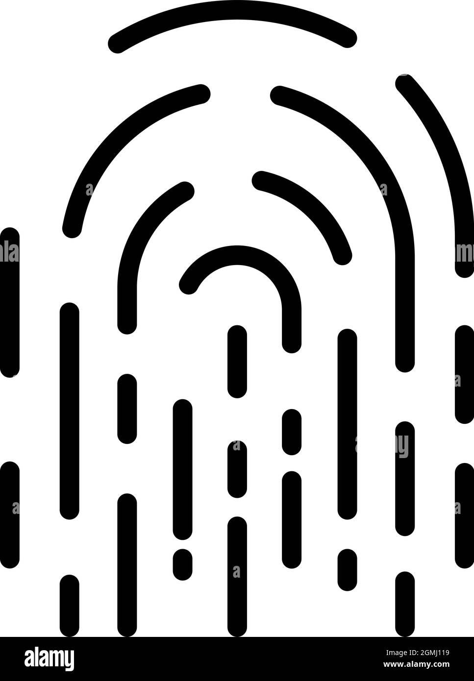 Police fingerprint icon. Outline police fingerprint vector icon color ...