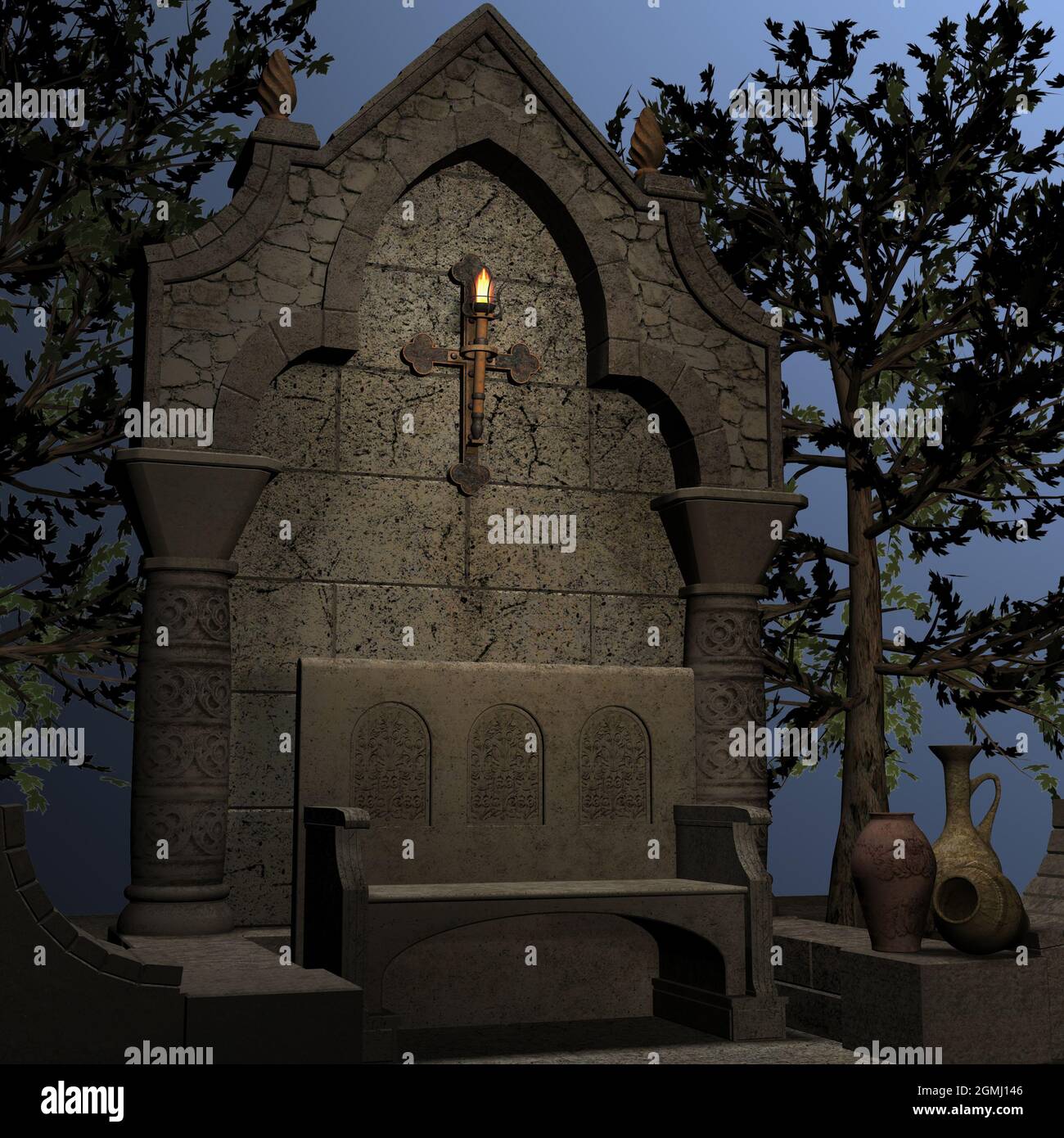 3d illustration of a fantasy place perfect for background Stock Photo ...