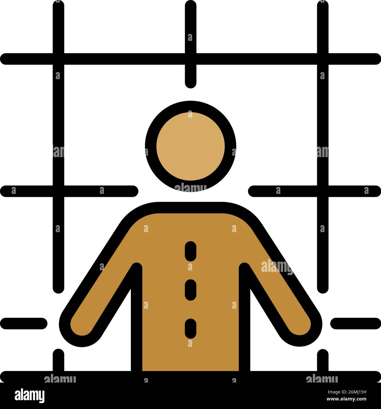 Prison man icon. Outline prison man vector icon color flat isolated ...