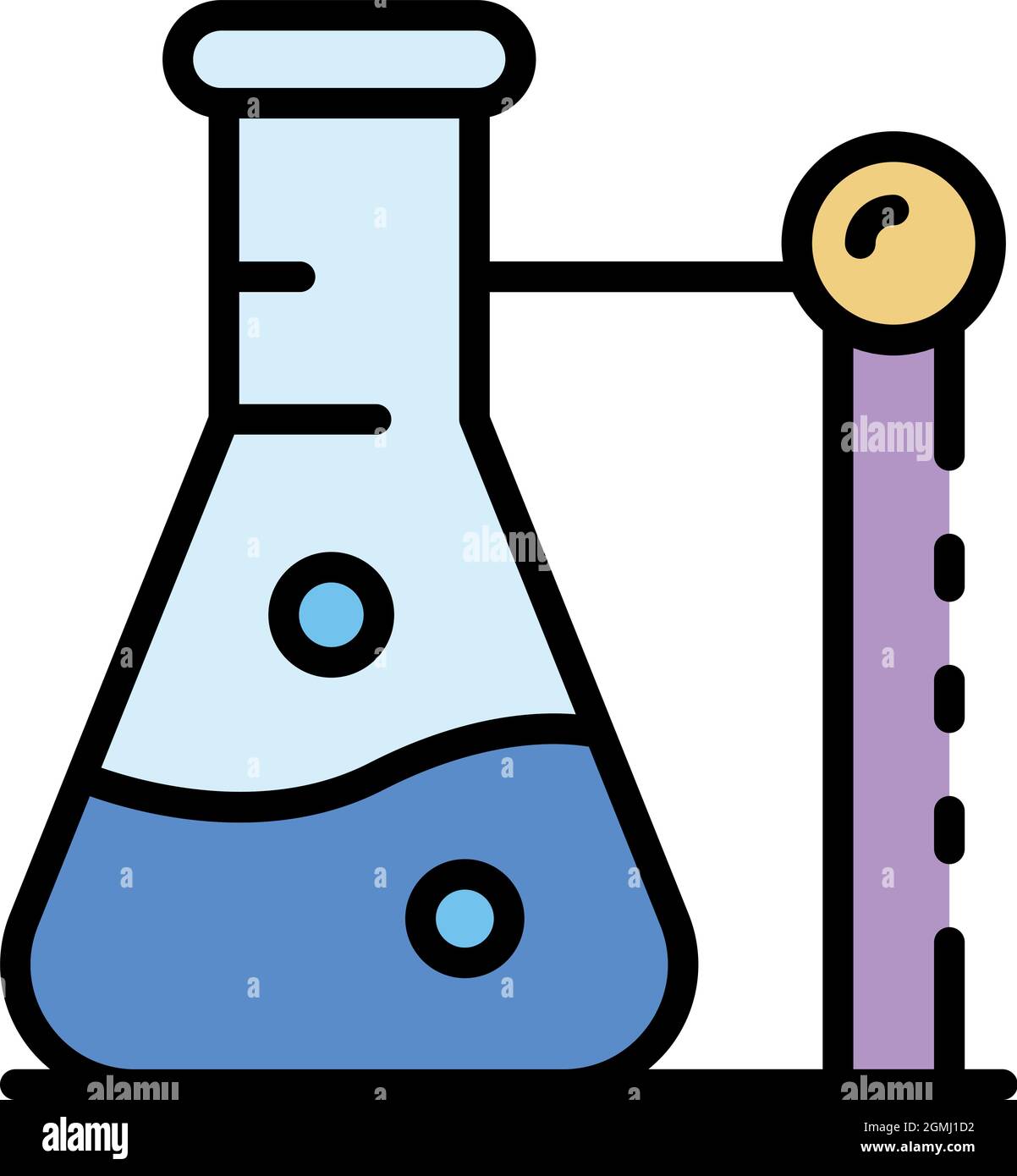 Chemical boiling flask icon. Outline chemical boiling flask vector icon ...