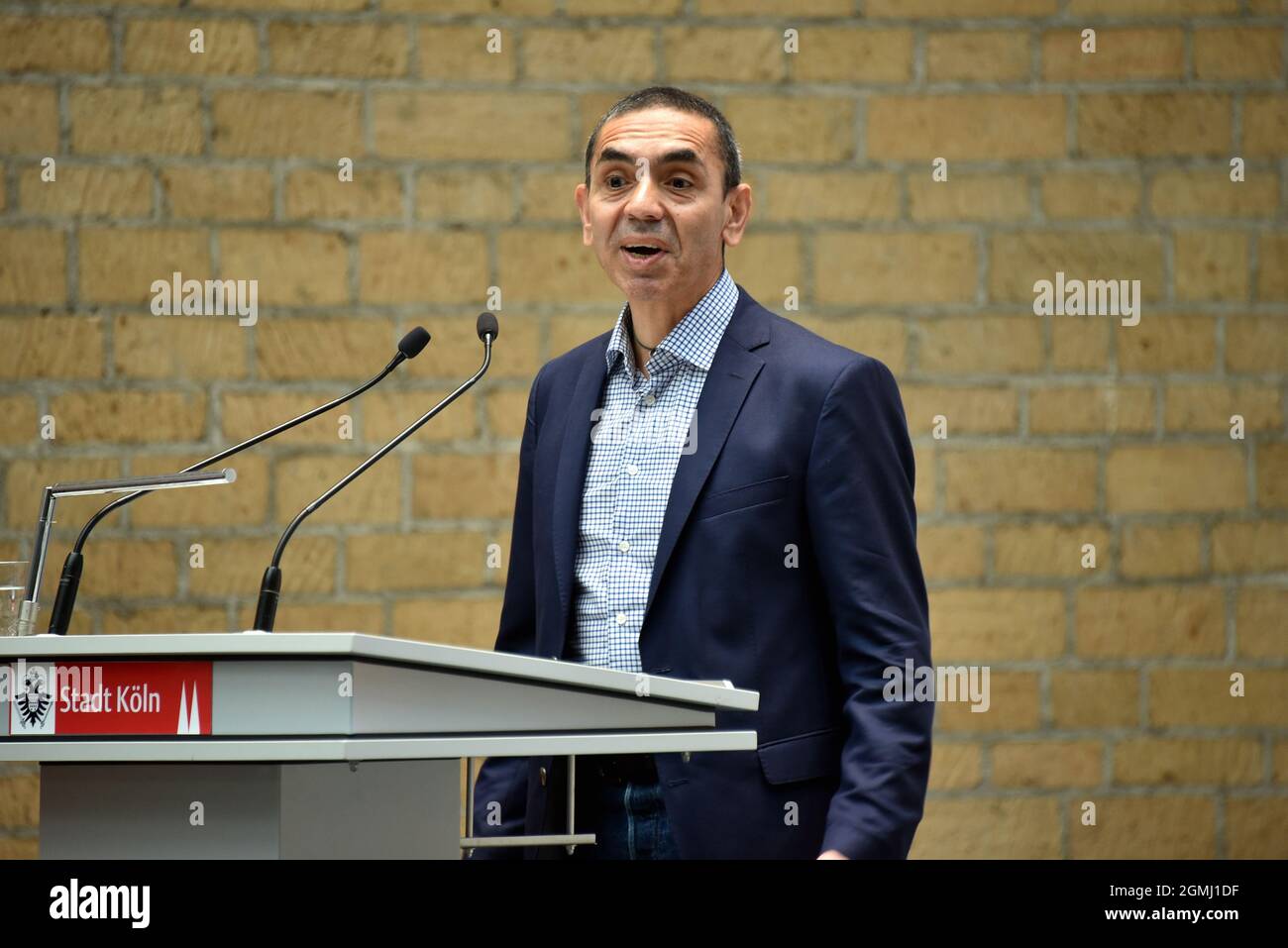 Cologne, Germany. 17th Sep, 2021. Medical scientist Ugur Sahin speaks ...