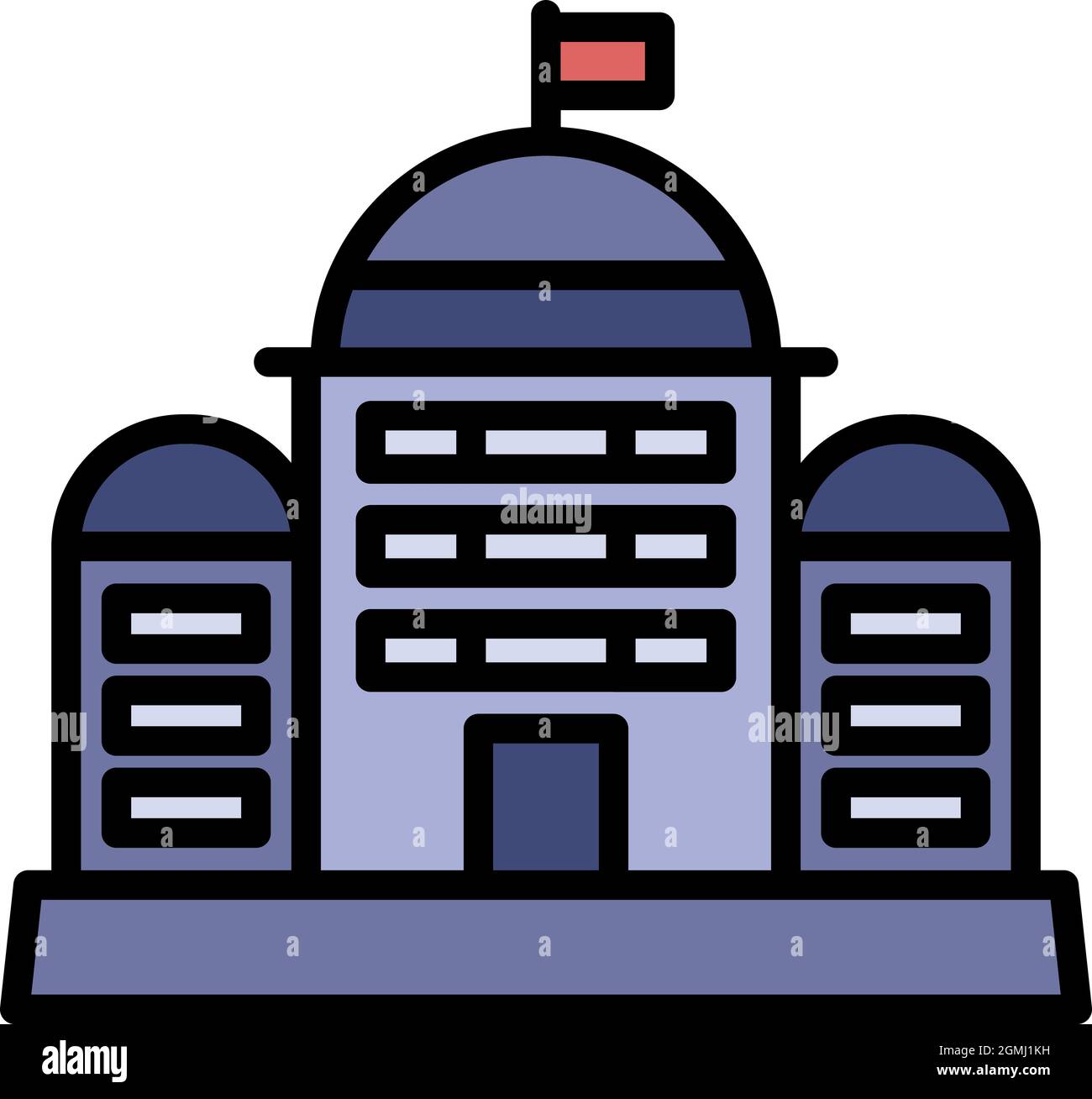 City courthouse icon. Outline city courthouse vector icon color flat ...