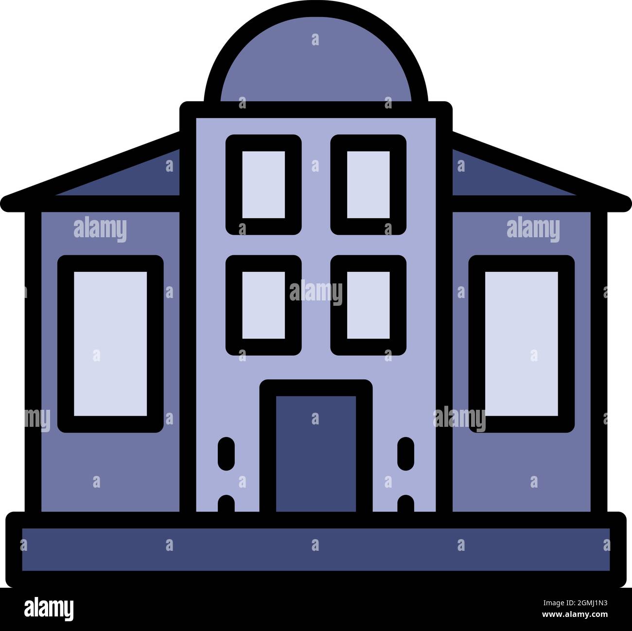 Courthouse building icon. Outline courthouse building vector icon color ...