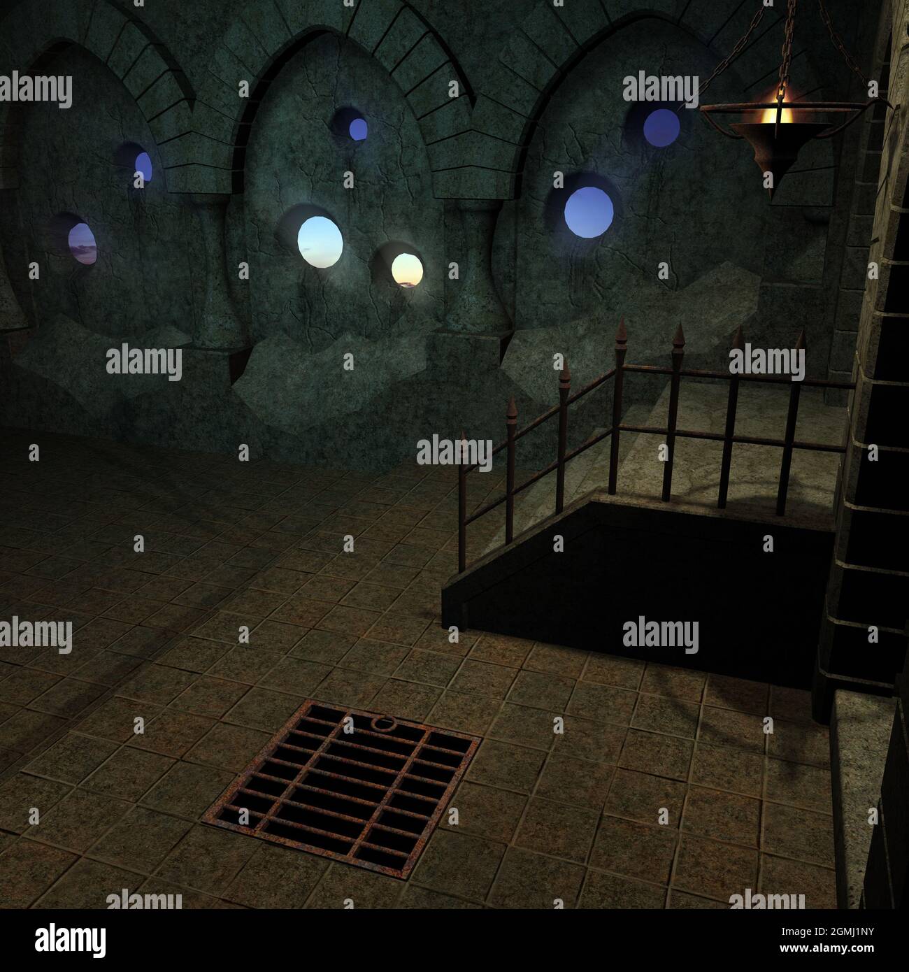 3d illustration of a fantasy crypt Stock Photo - Alamy