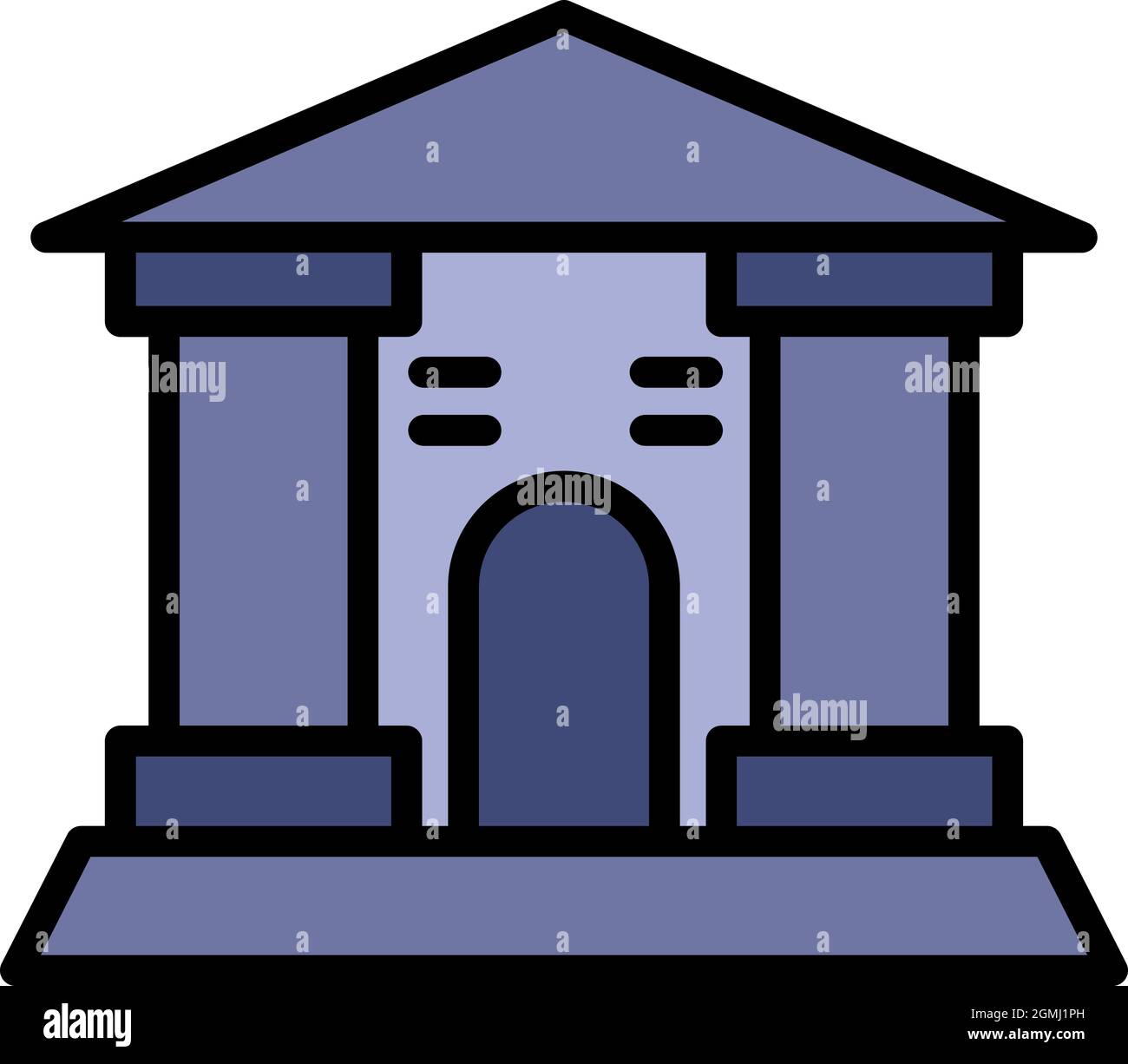 Museum building icon. Outline museum building vector icon color flat ...