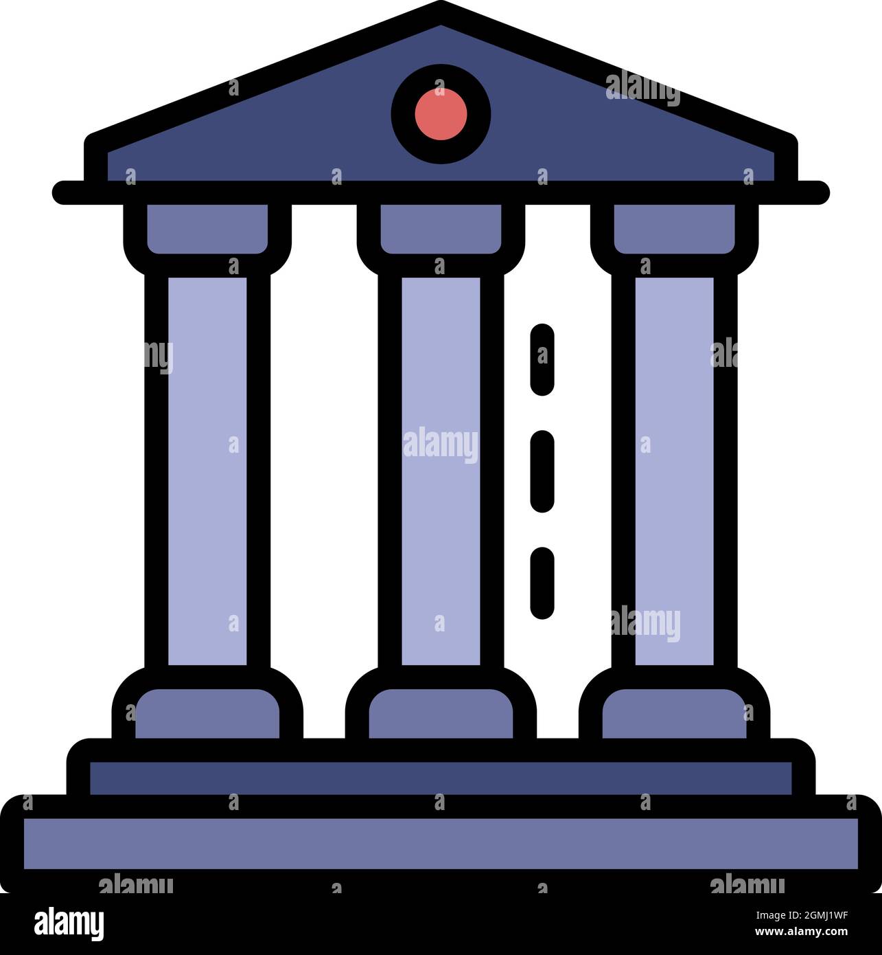 Courthouse icon. Outline courthouse vector icon color flat isolated ...