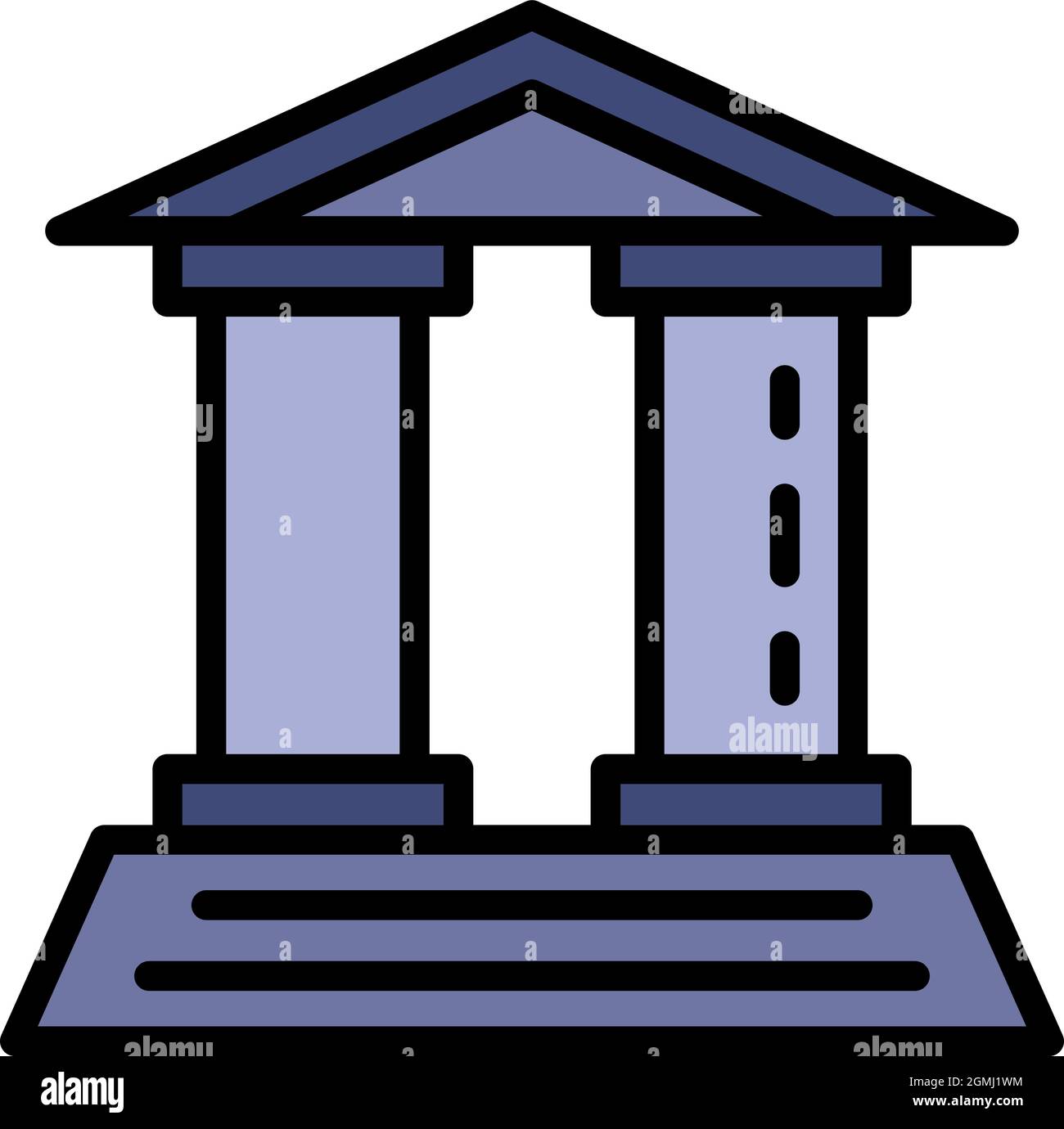 Law courthouse icon. Outline law courthouse vector icon color flat ...