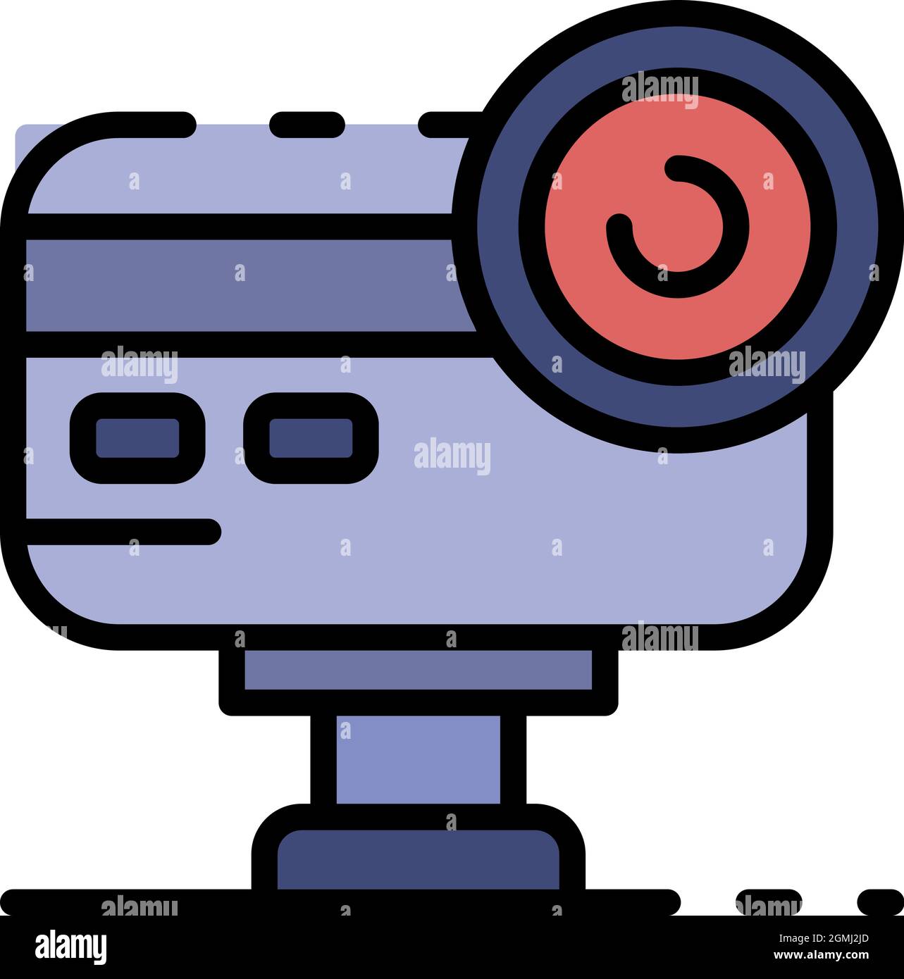 Action camera icon. Outline action camera vector icon color flat ...