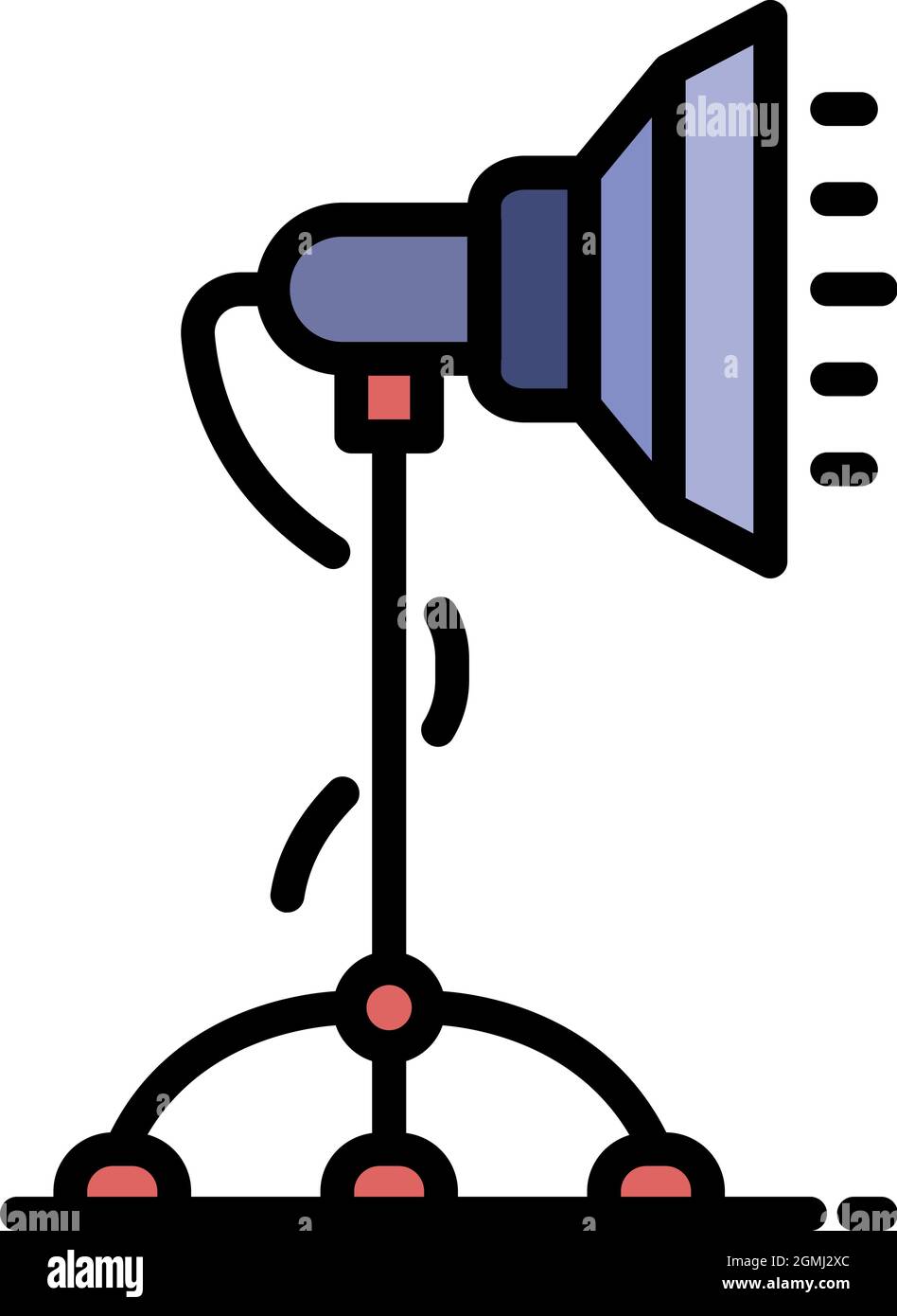 Studio light stand icon. Outline studio light stand vector icon color ...