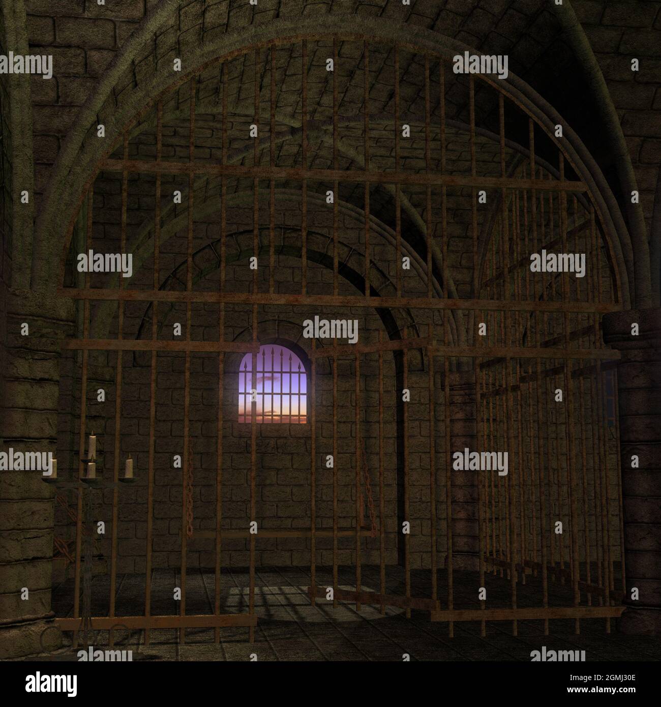 3d illustration of a fantasy jail Stock Photo - Alamy