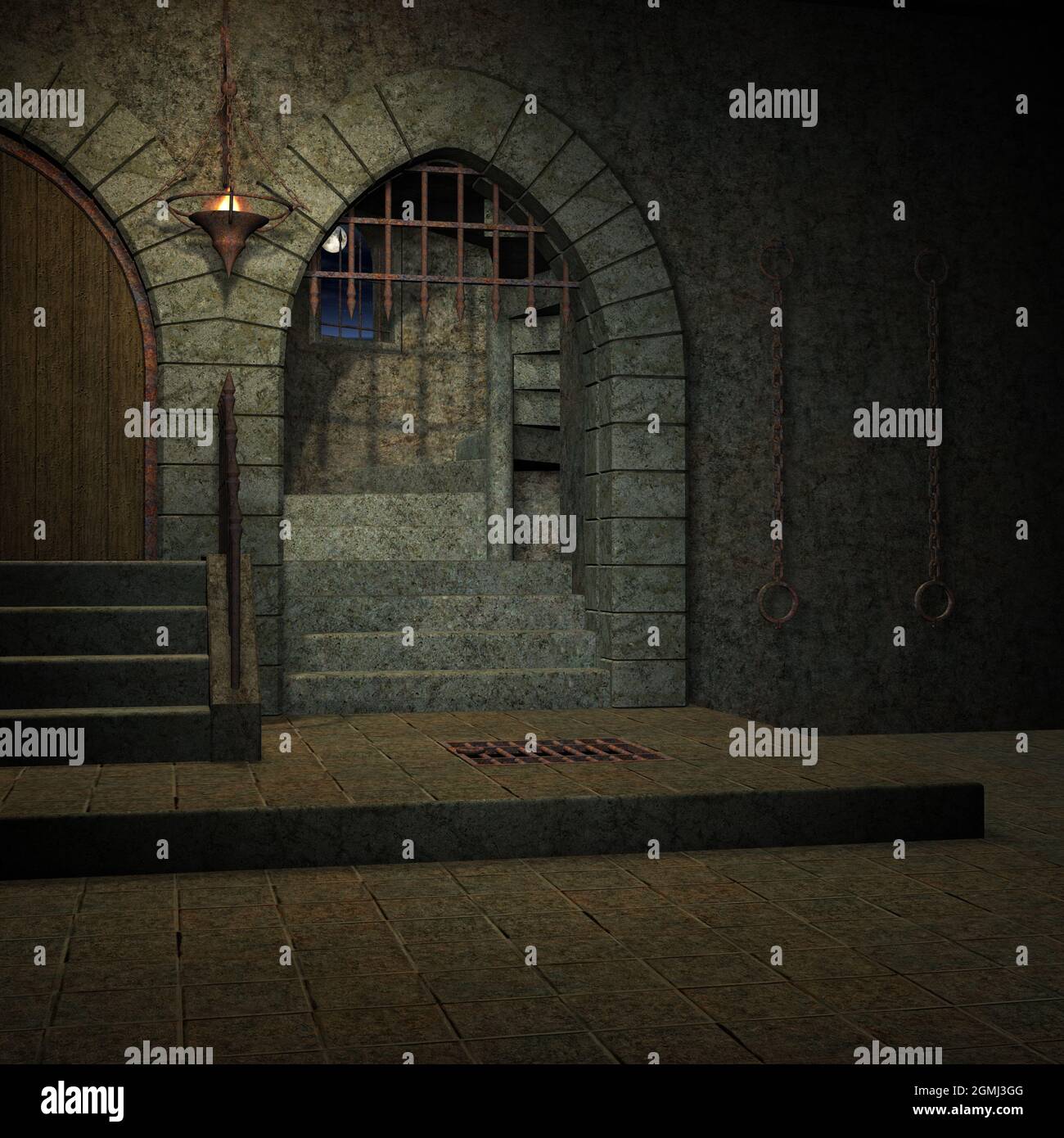 3d illustration of a fantasy dark room Stock Photo - Alamy