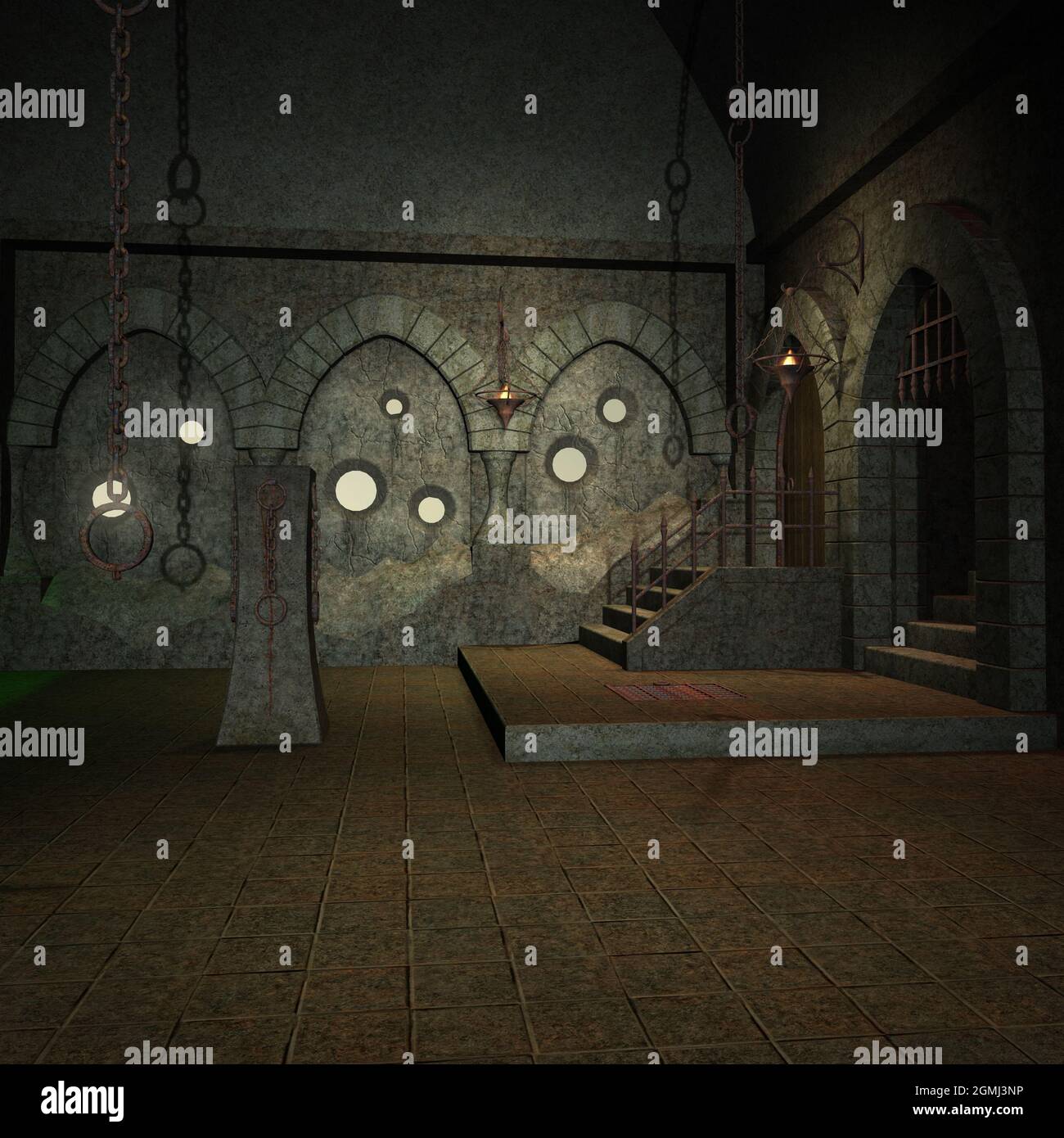 3d illustration of a fantasy crypt Stock Photo - Alamy