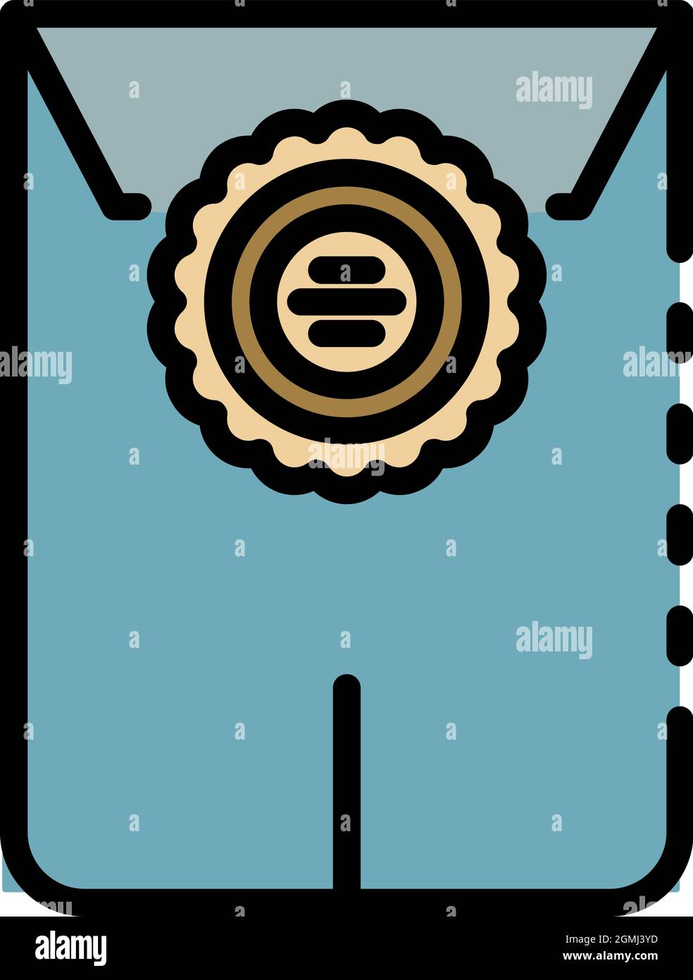 Post envelope icon. Outline post envelope vector icon color flat ...