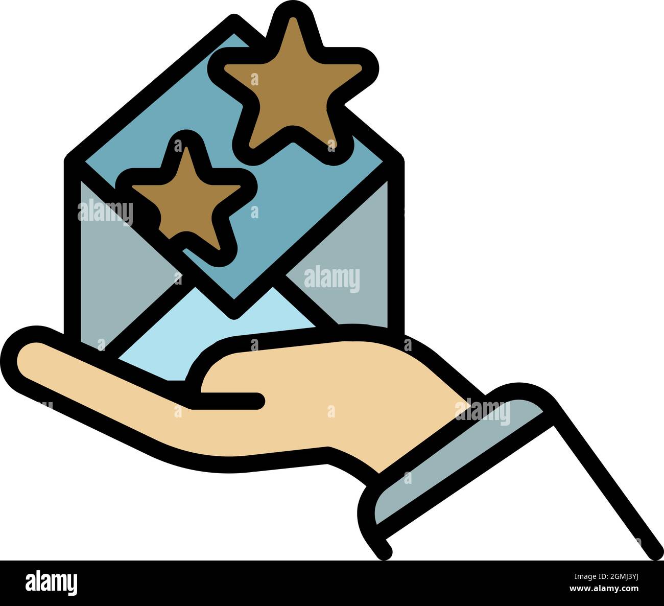 Delivery envelope icon. Outline delivery envelope vector icon color ...