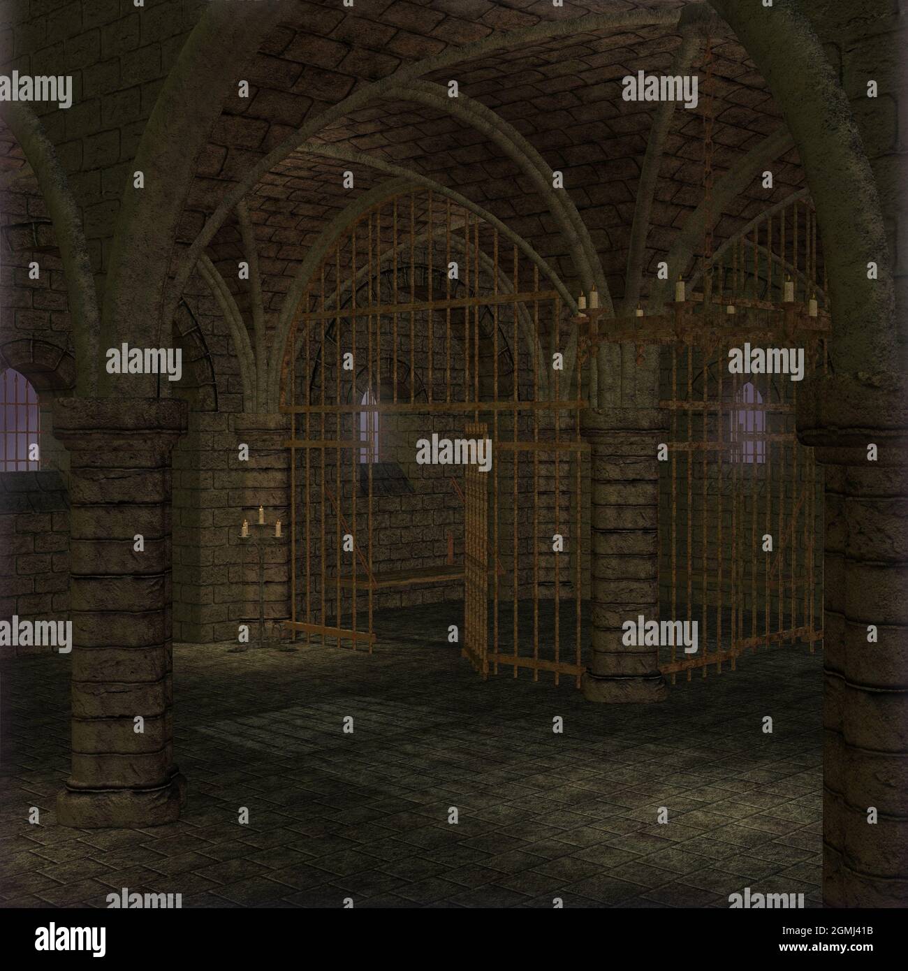 3d illustration of a fantasy jail Stock Photo - Alamy
