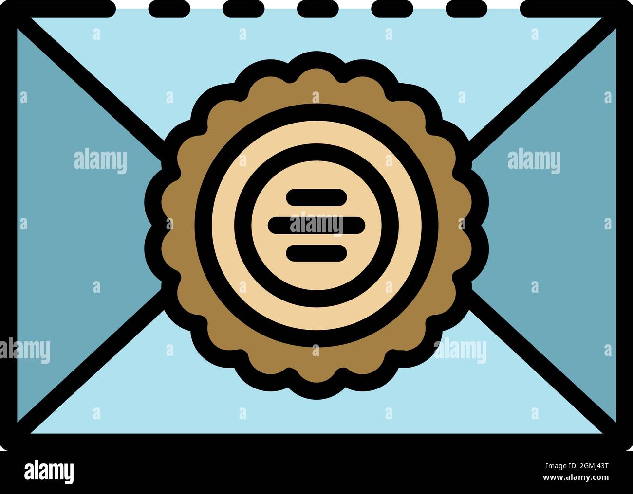 Envelope sealing wax icon. Outline envelope sealing wax vector icon ...