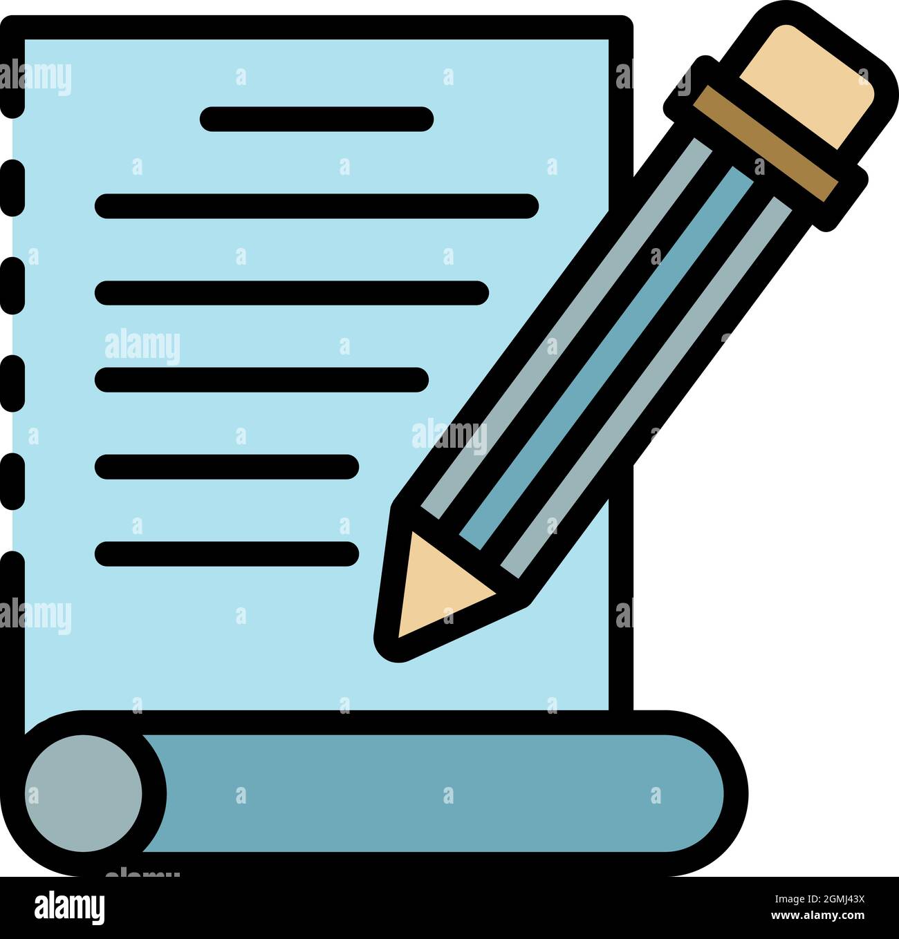Pencil write letter icon. Outline pencil write letter vector icon color ...