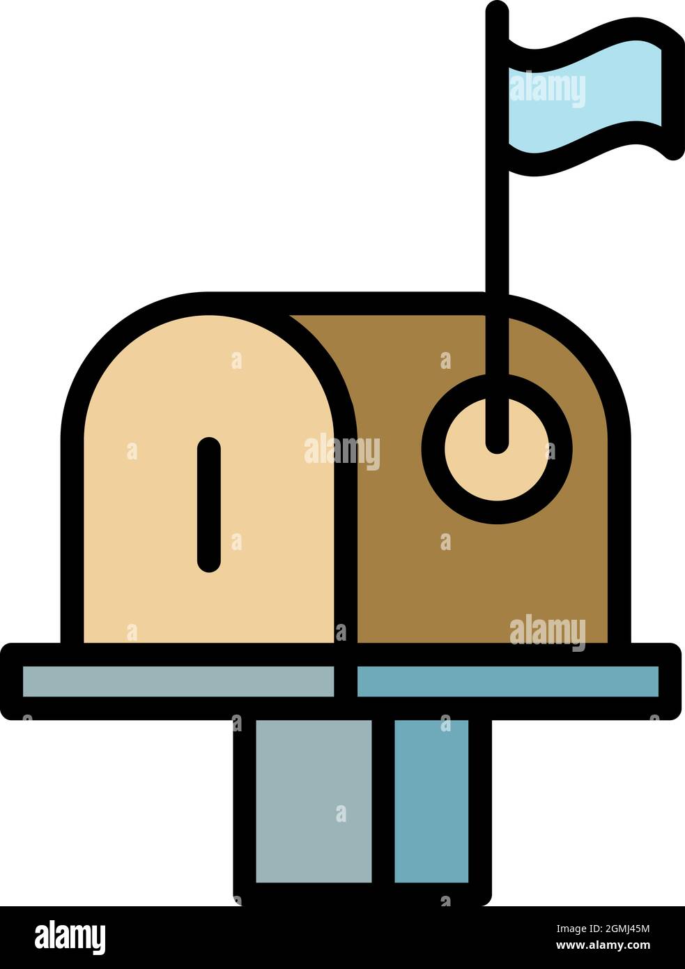 Outdoor post box icon. Outline outdoor post box vector icon color flat ...