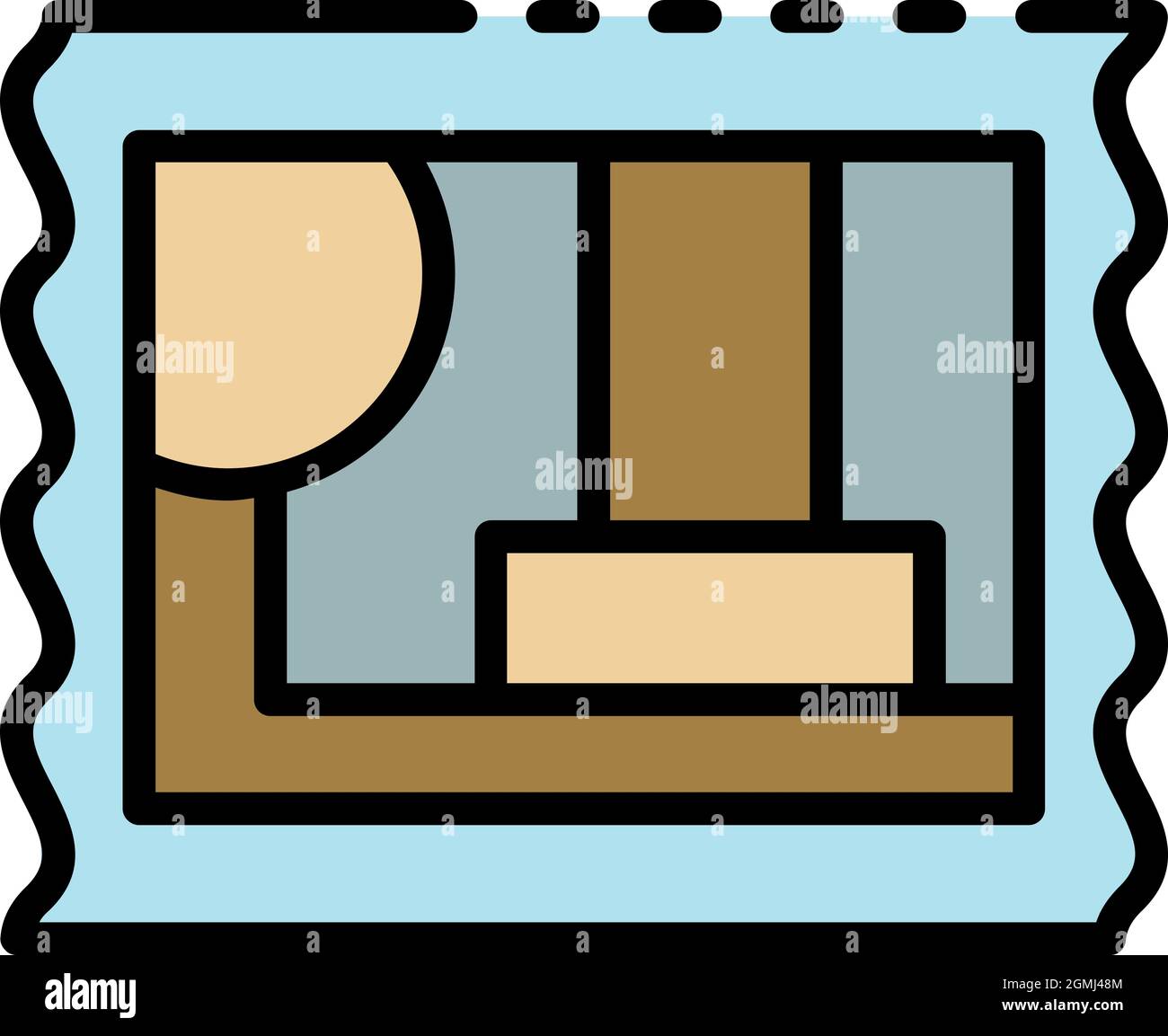 Post timbre icon. Outline post timbre vector icon color flat isolated ...
