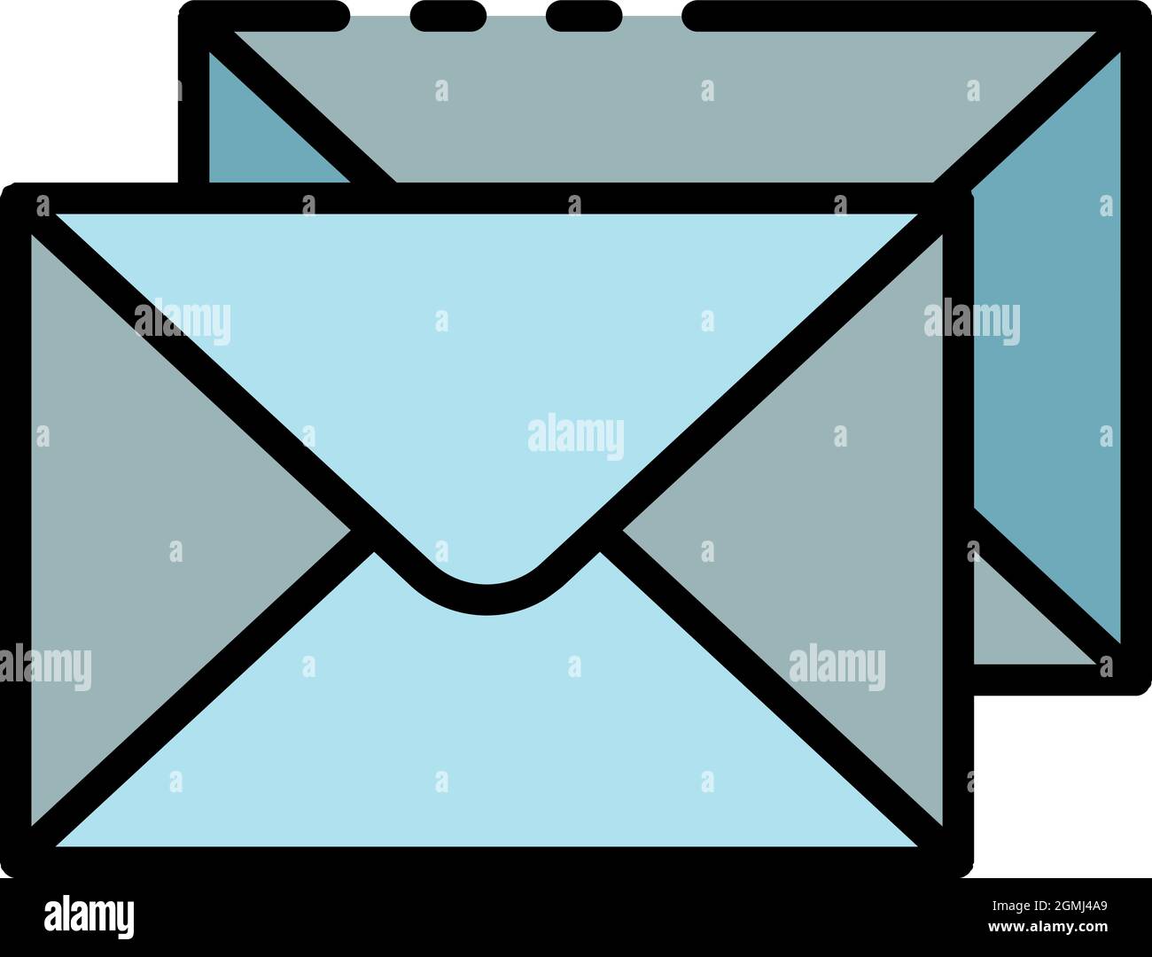 Stack envelope icon. Outline stack envelope vector icon color flat ...