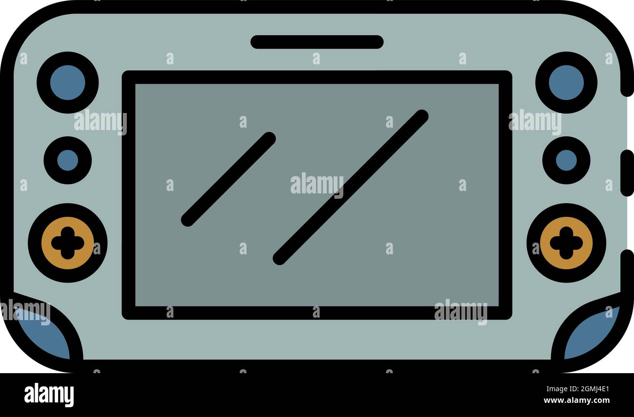 Display gamepad icon. Outline display gamepad vector icon color flat ...